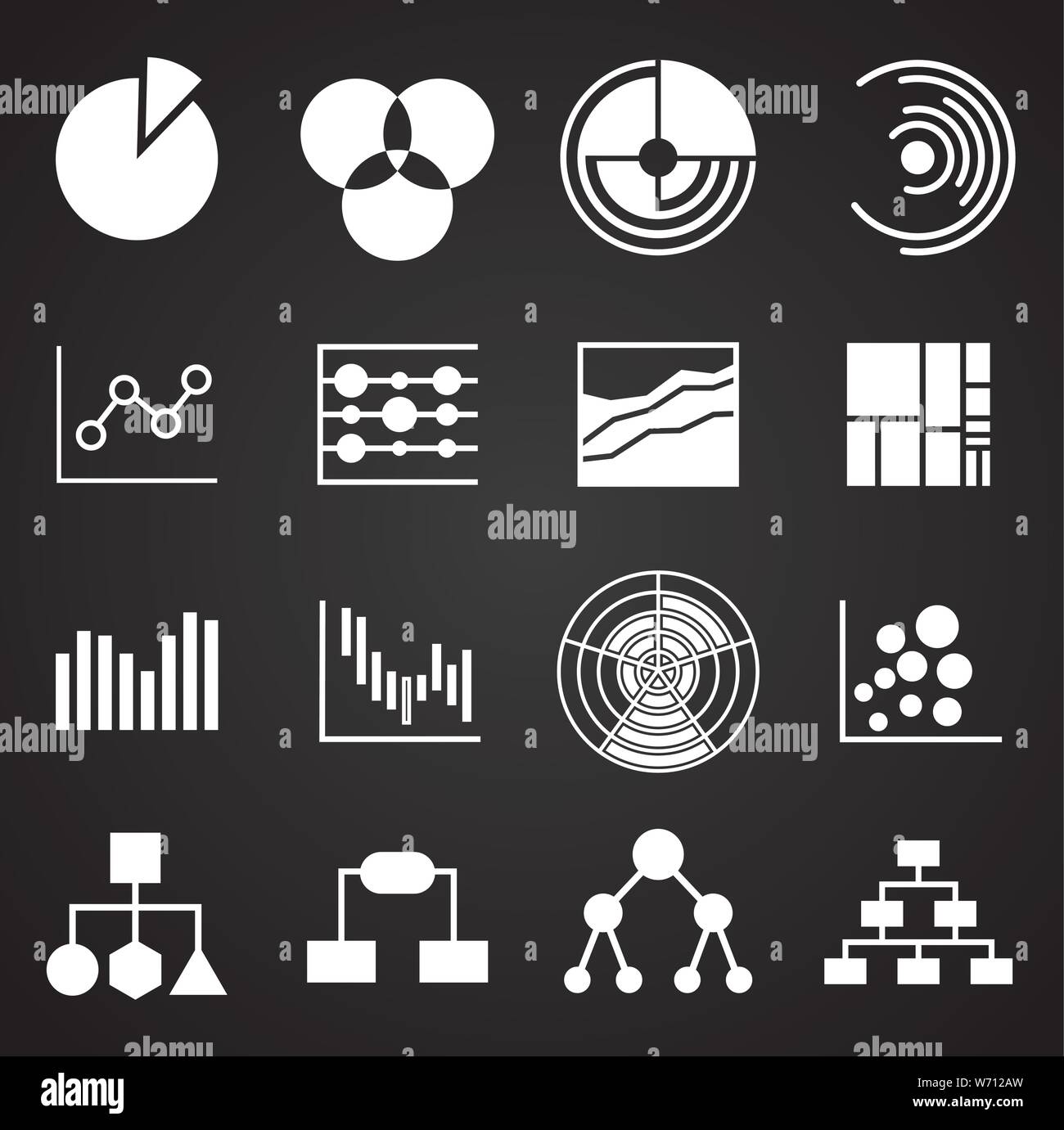 Infographics related icons set on background for graphic and web design ...