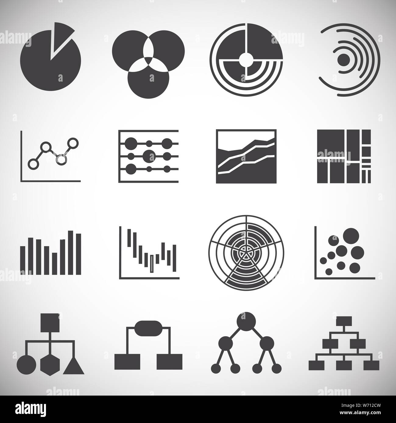 Infographics related icons set on background for graphic and web design ...