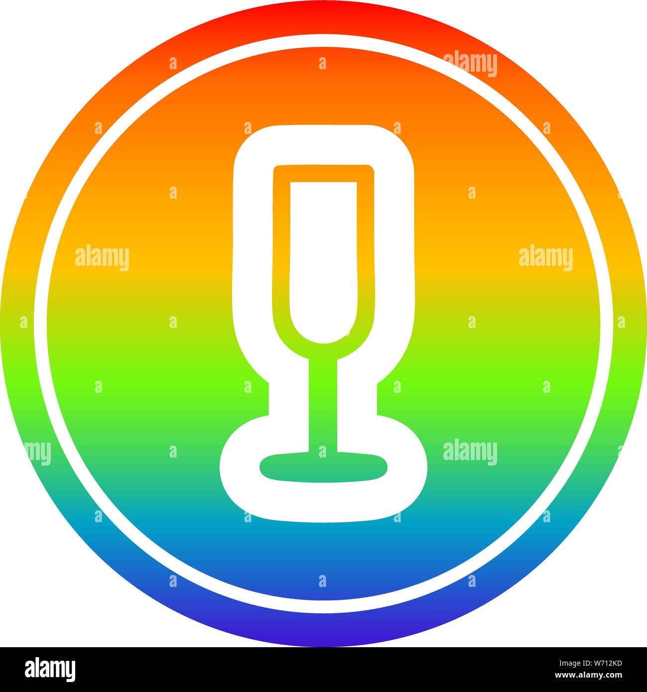 champagne flute circular icon with rainbow gradient finish Stock Vector Image & Art - Alamy
