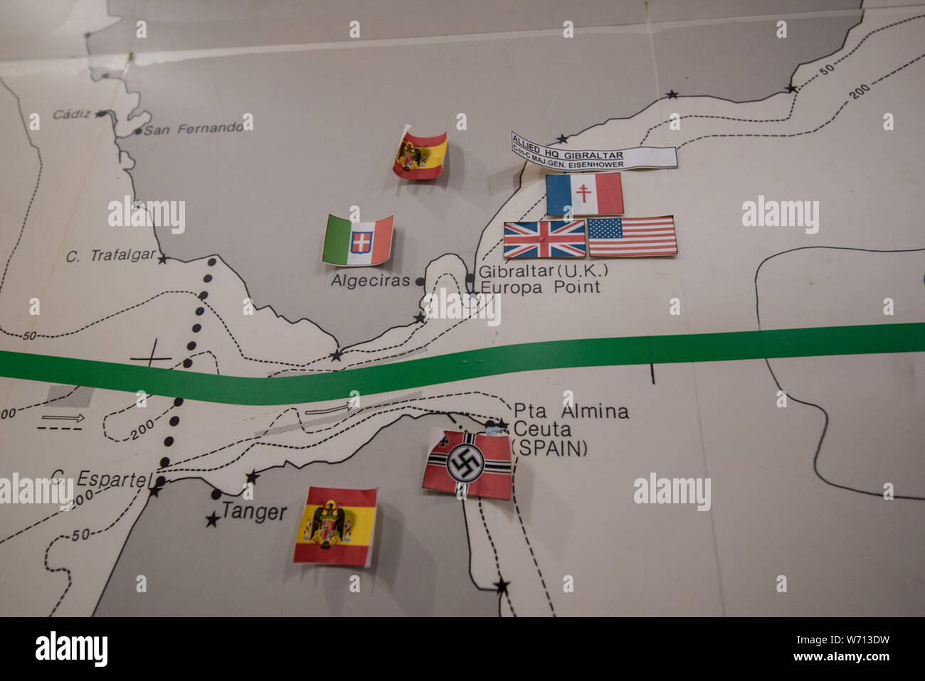 Gibraltar, Europe, March, 2016. This command and control bunker was ...