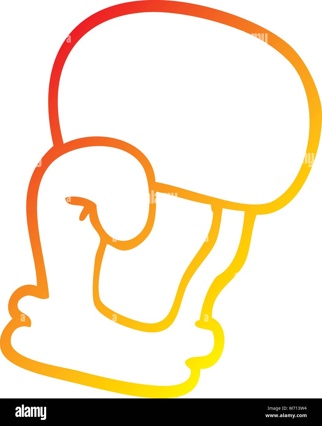 warm gradient line drawing of a cartoon boxing glove Stock Vector Image ...