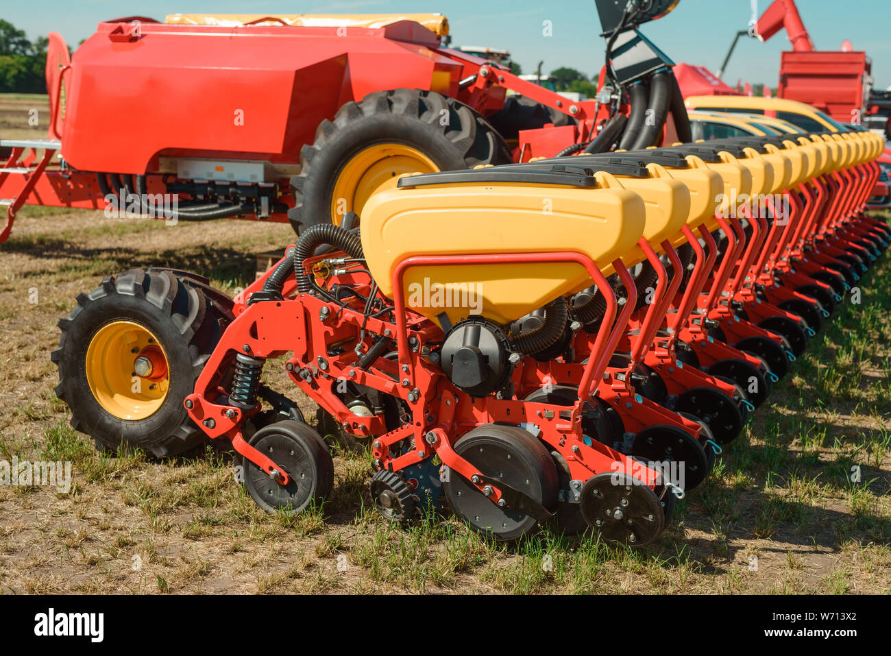 Line of trailed sprayer models Stock Photo - Alamy