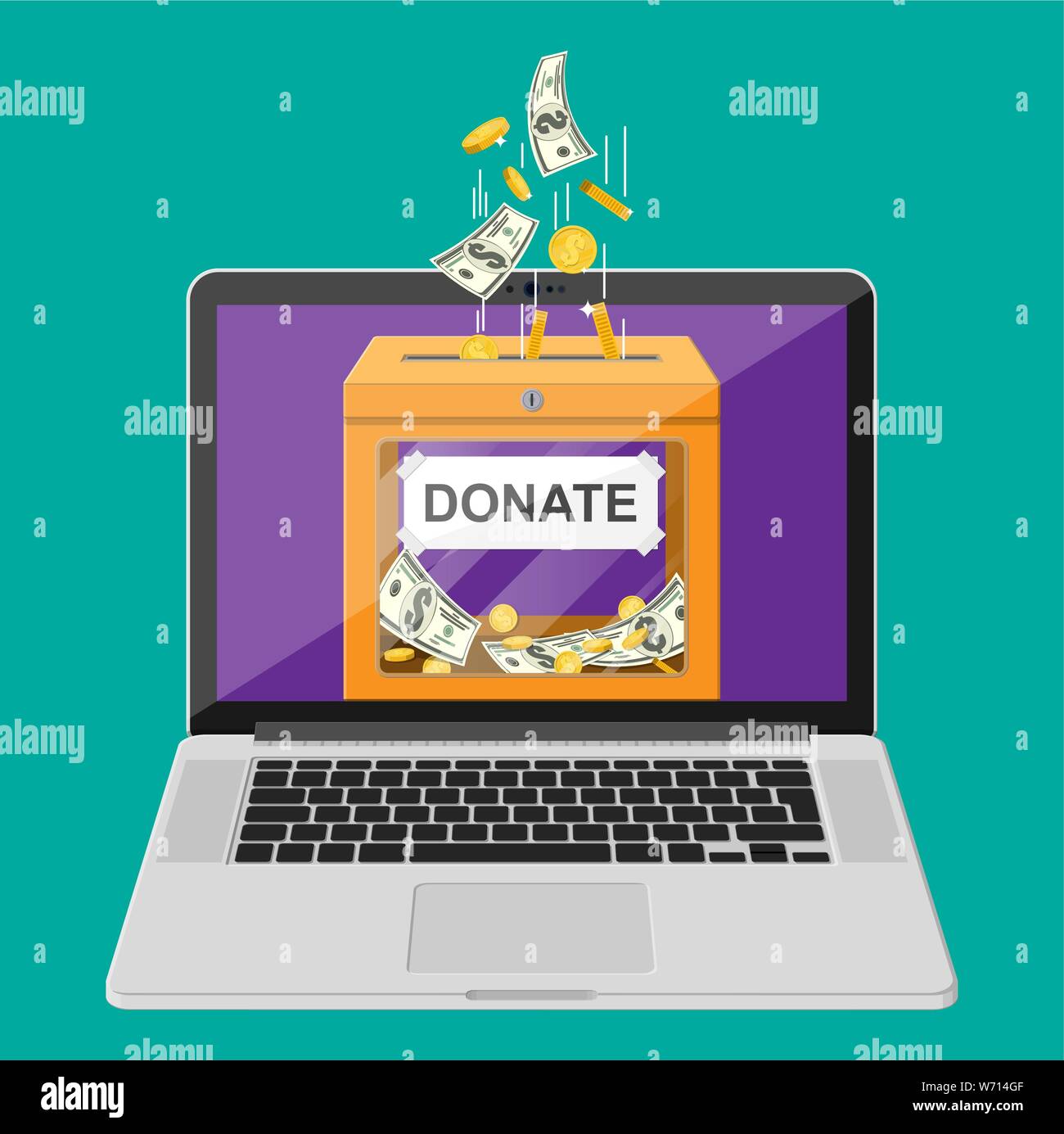 Donating online Stock Vector Images - Alamy
