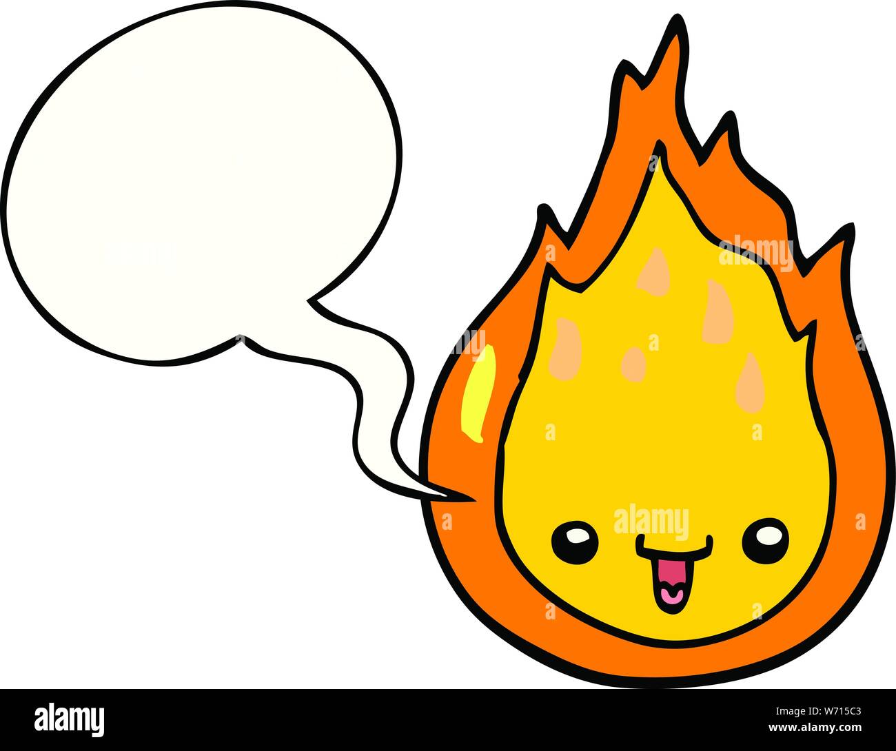 cartoon flame with speech bubble Stock Vector Image & Art - Alamy
