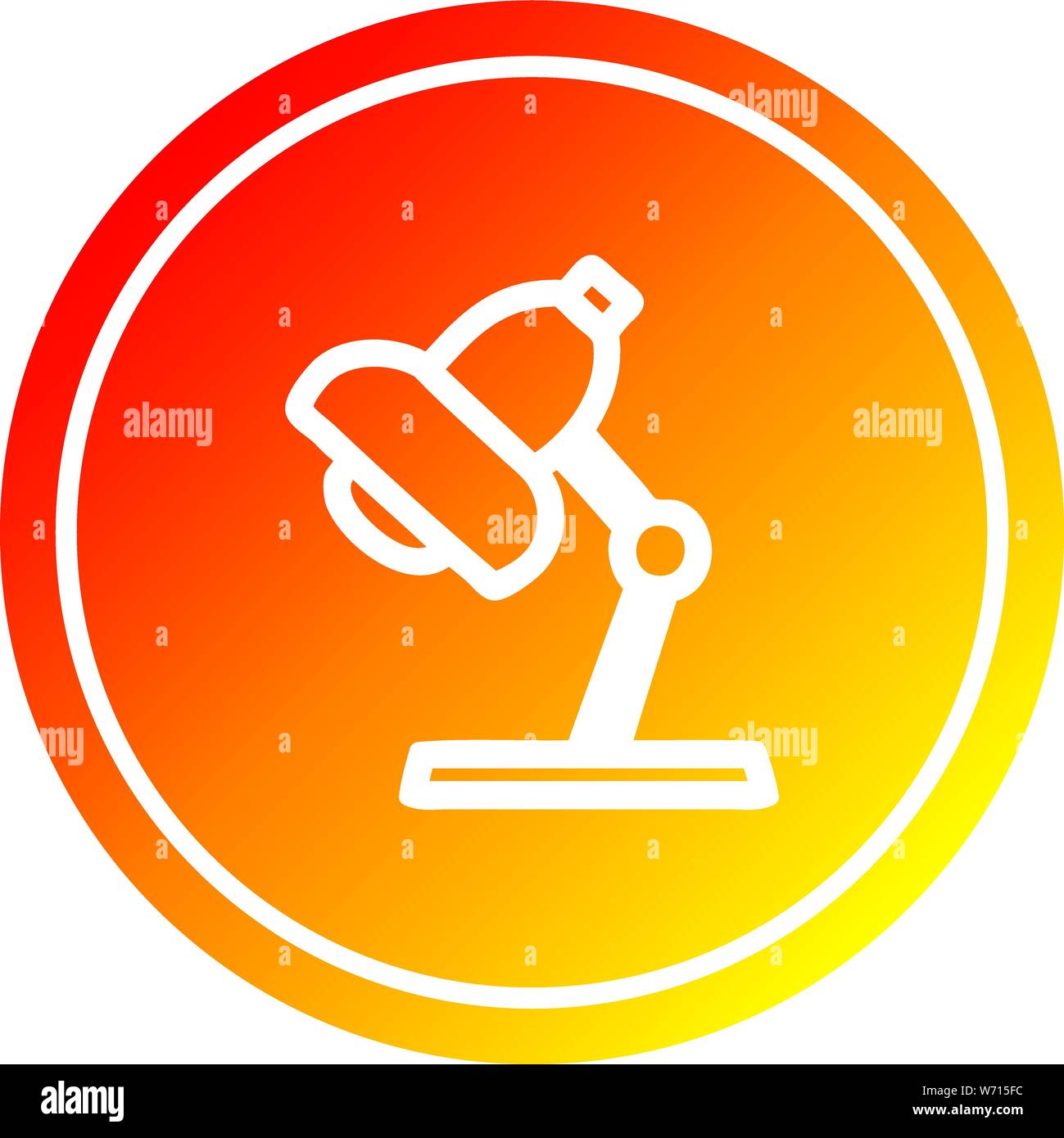 work lamp circular icon with warm gradient finish Stock Vector Image ...