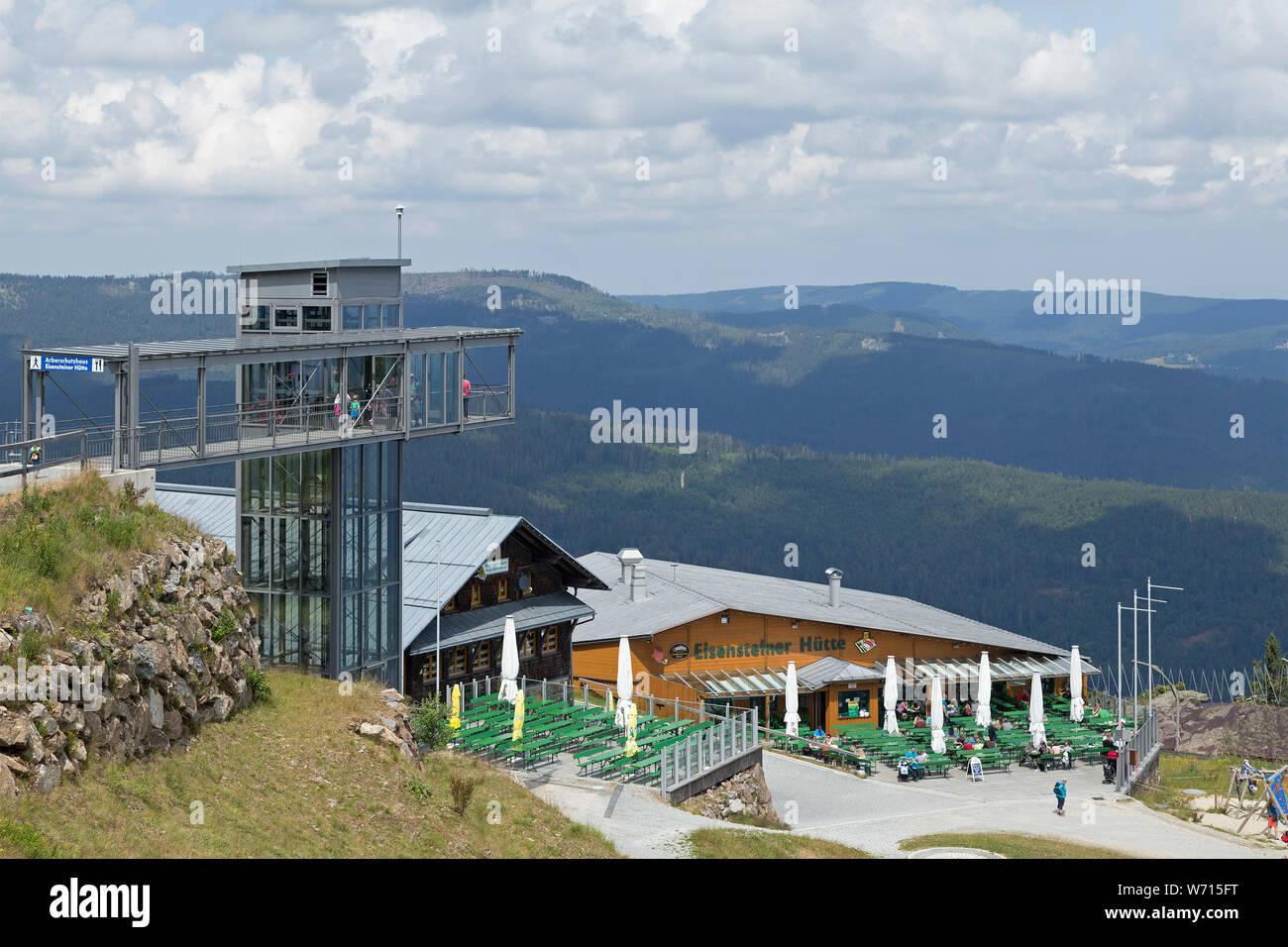 mountain station of the cable car, Great Arber, Bavarian Forest ...