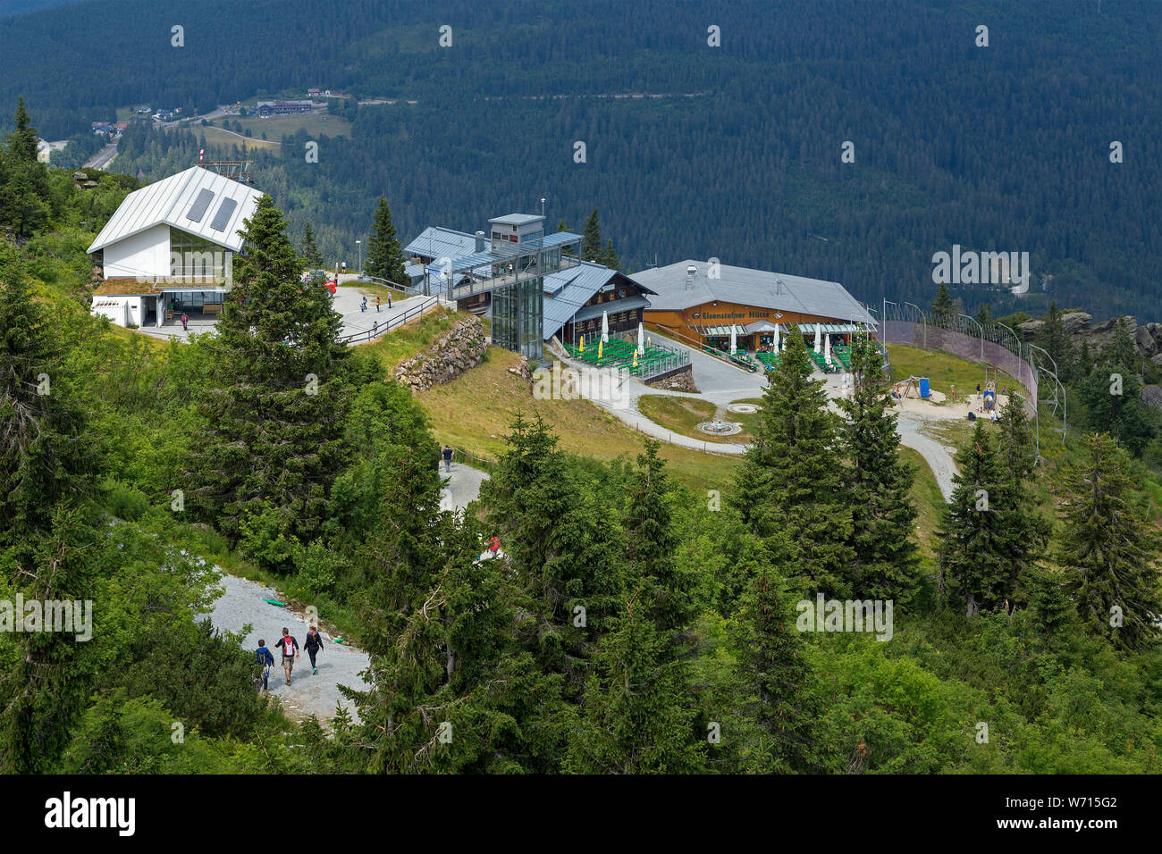 mountain station of the cable car, Great Arber, Bavarian Forest ...
