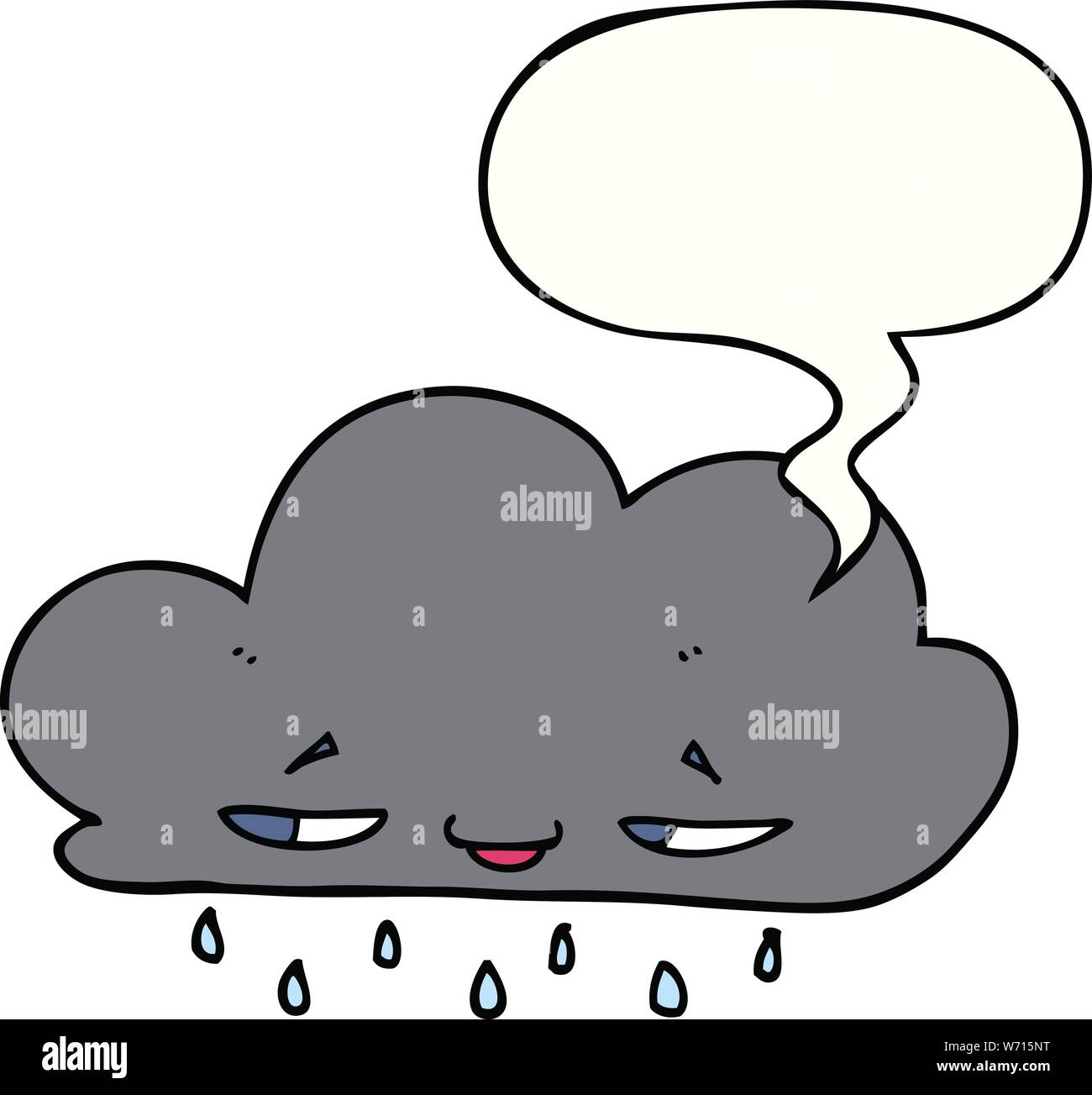 cartoon rain cloud with speech bubble Stock Vector Image & Art - Alamy