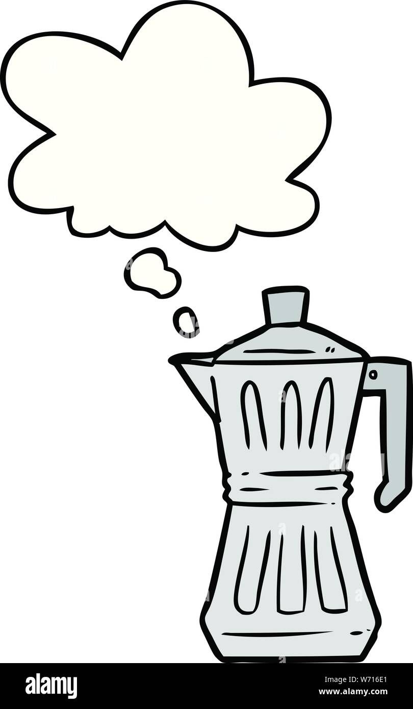 cartoon espresso maker with thought bubble Stock Vector Image & Art - Alamy