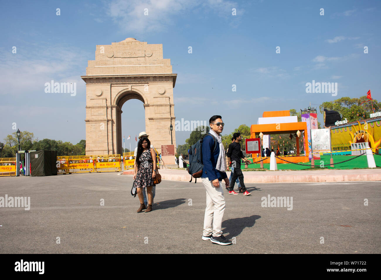 Indian people and foreign travelers walking travel visit india Gate ...