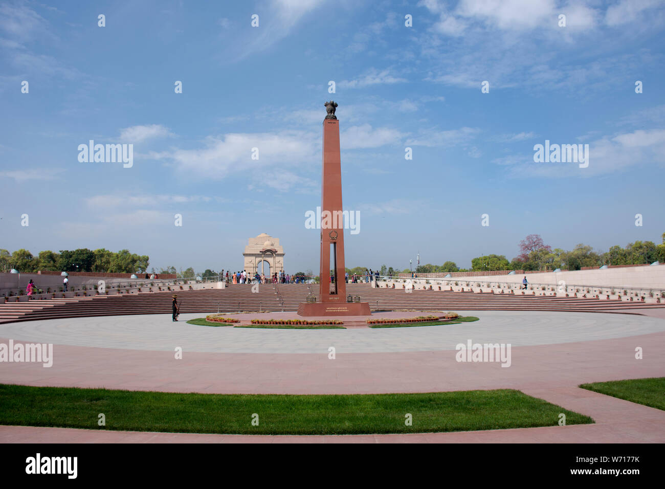 Indian people and foreigner travelers walk travel visit National War ...