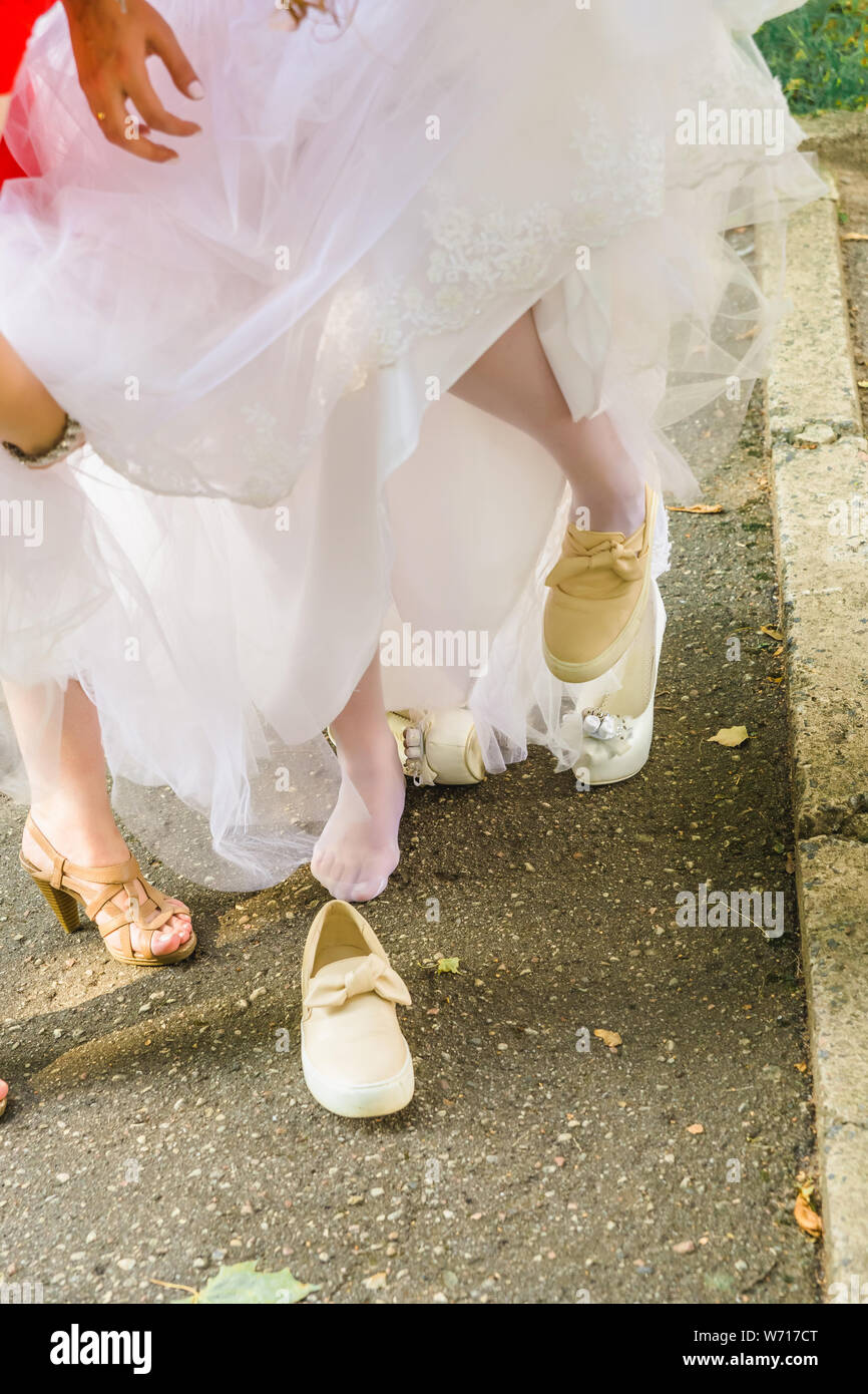 White high heels sneakers hi-res stock photography and images - Alamy