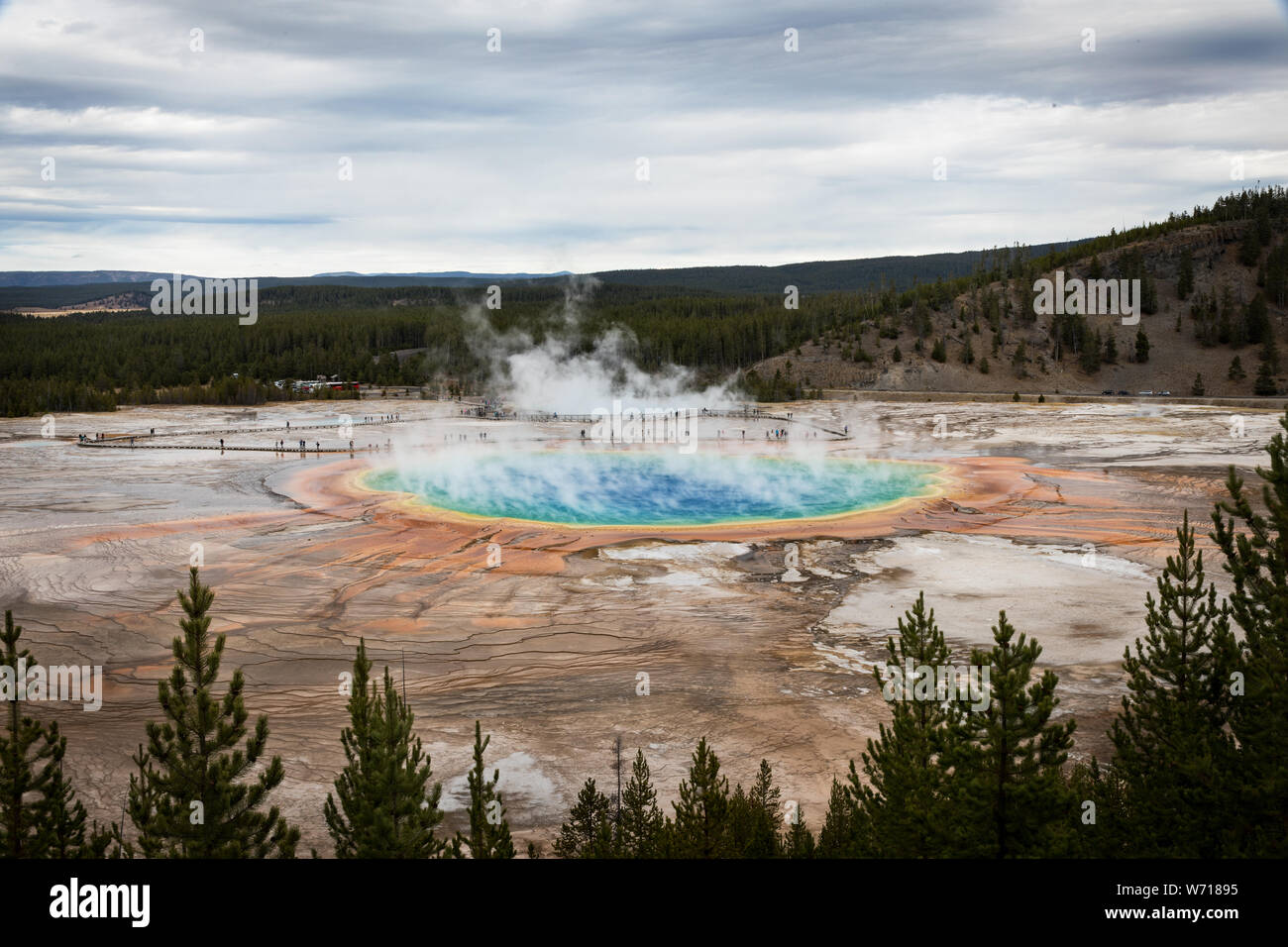 Grand Prismatic Spring, Yellowstone National Park, Wyoming Stock Photo ...