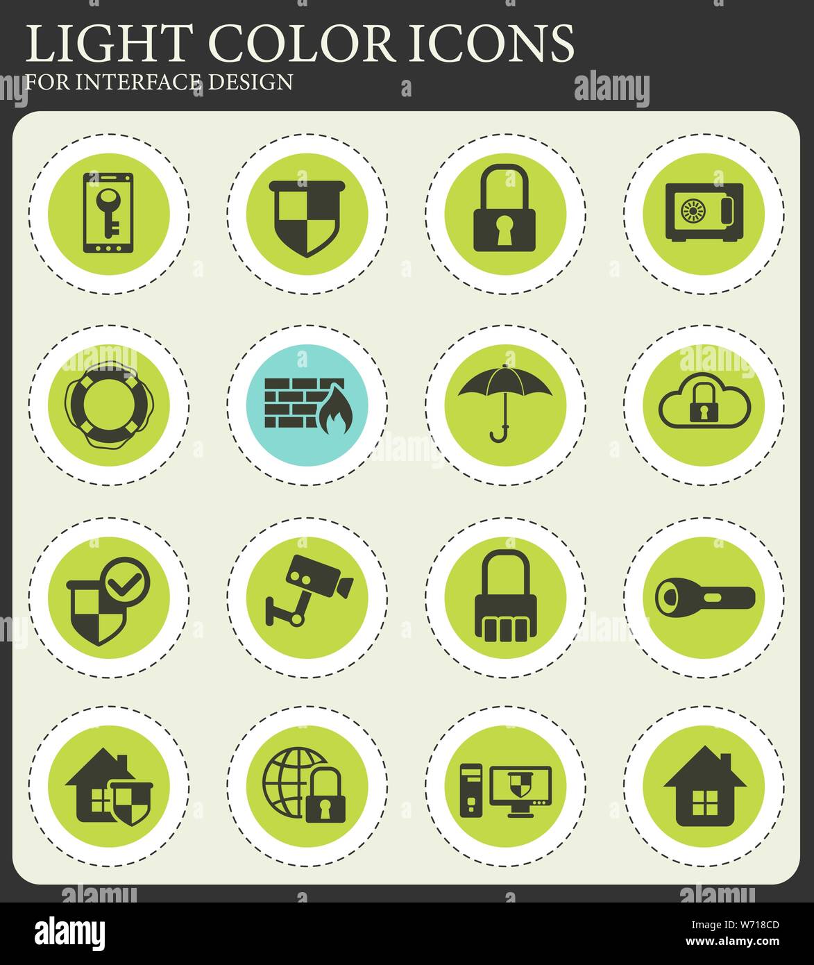 security vector icons for web and user interface design Stock Vector ...
