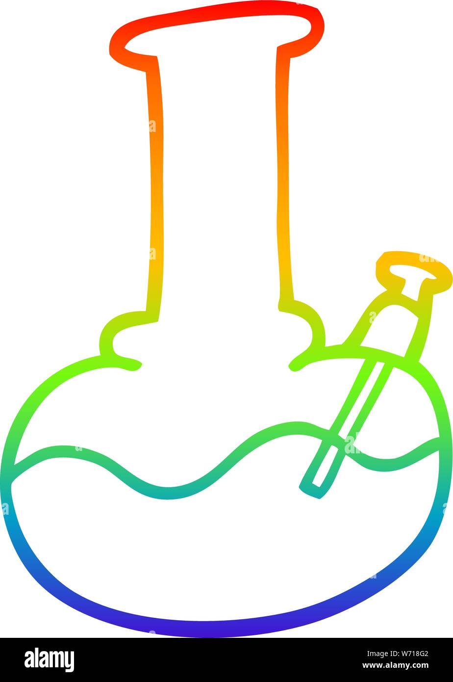 rainbow gradient line drawing of a cartoon water pipe Stock Vector ...