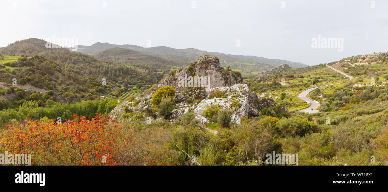 The rock of Chasampoulia, Kidasi, Paphos. Cyprus countryside Stock ...