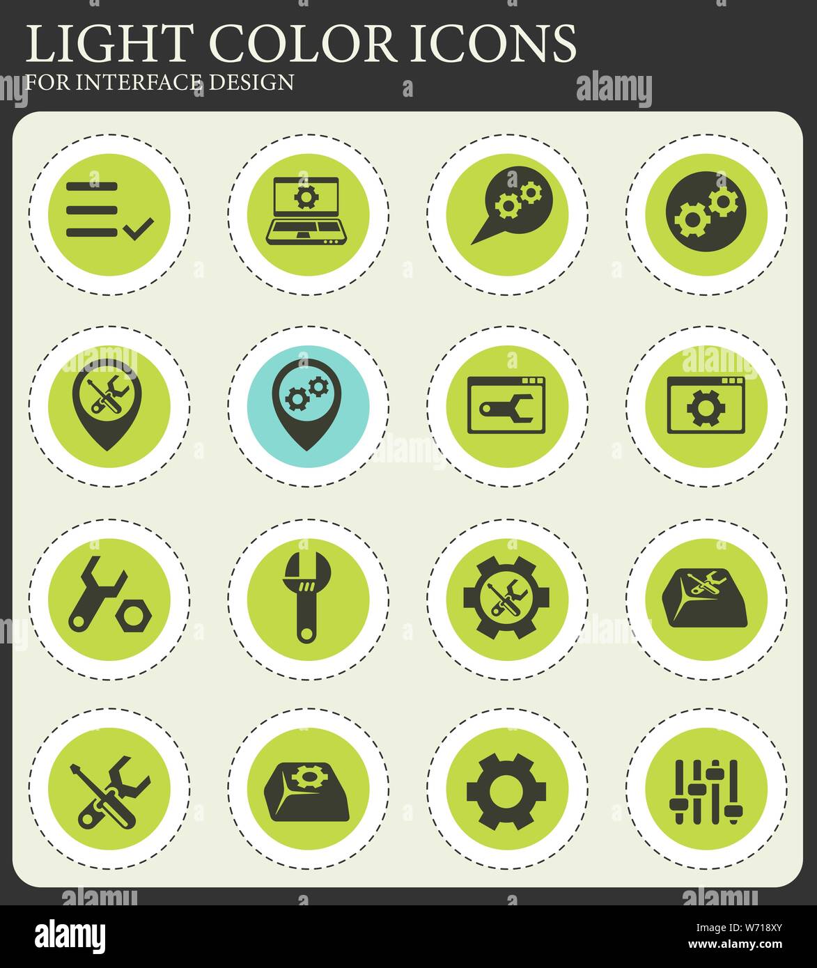 settings vector icons for web and user interface design Stock Vector ...