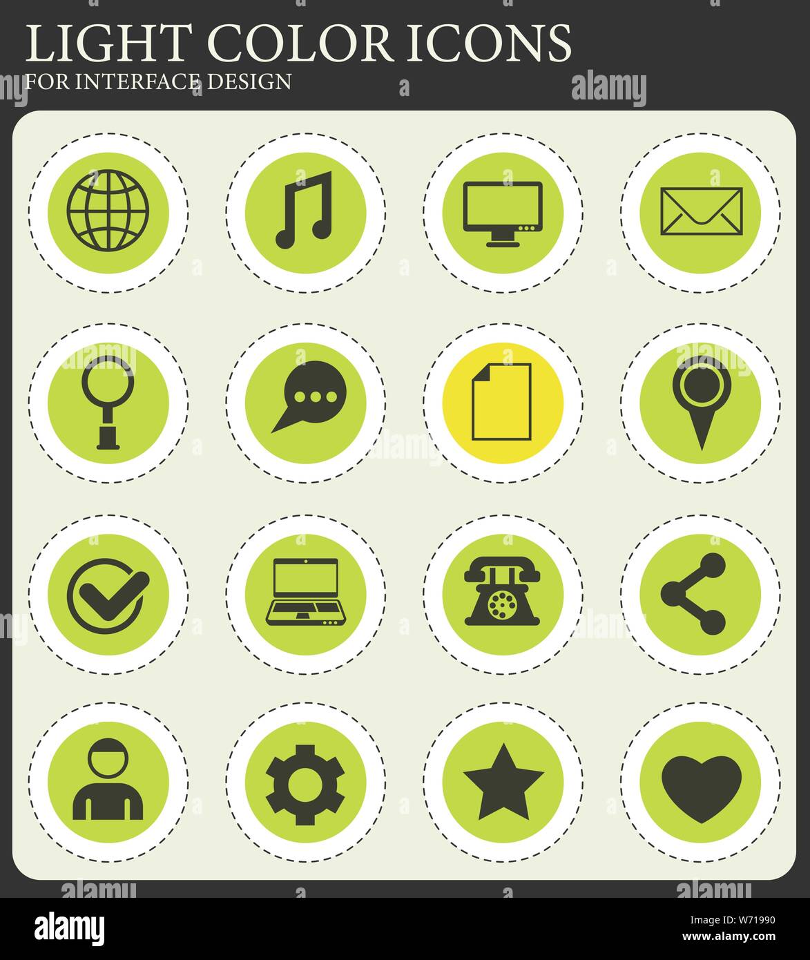 social media vector icons for web and user interface design Stock ...