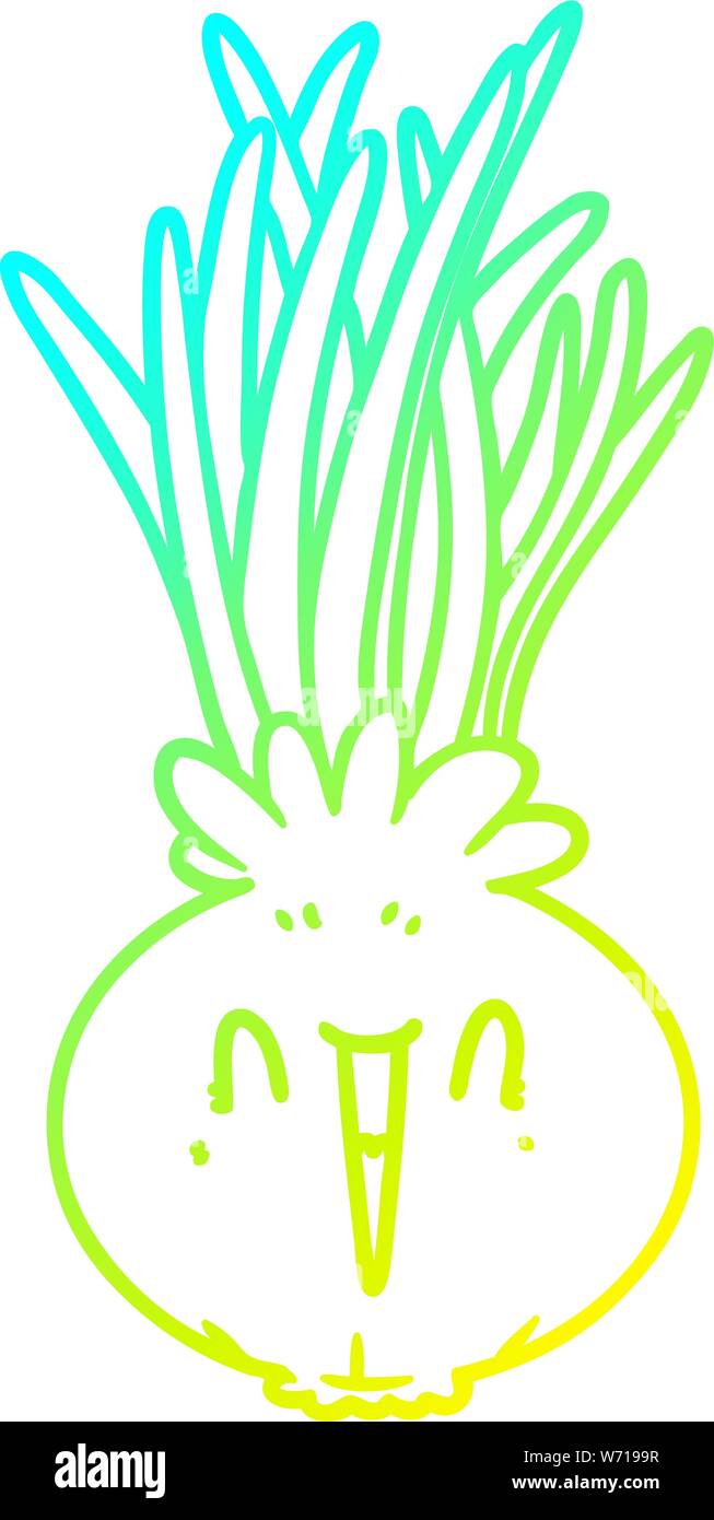 cold gradient line drawing of a cartoon onion Stock Vector Image & Art ...