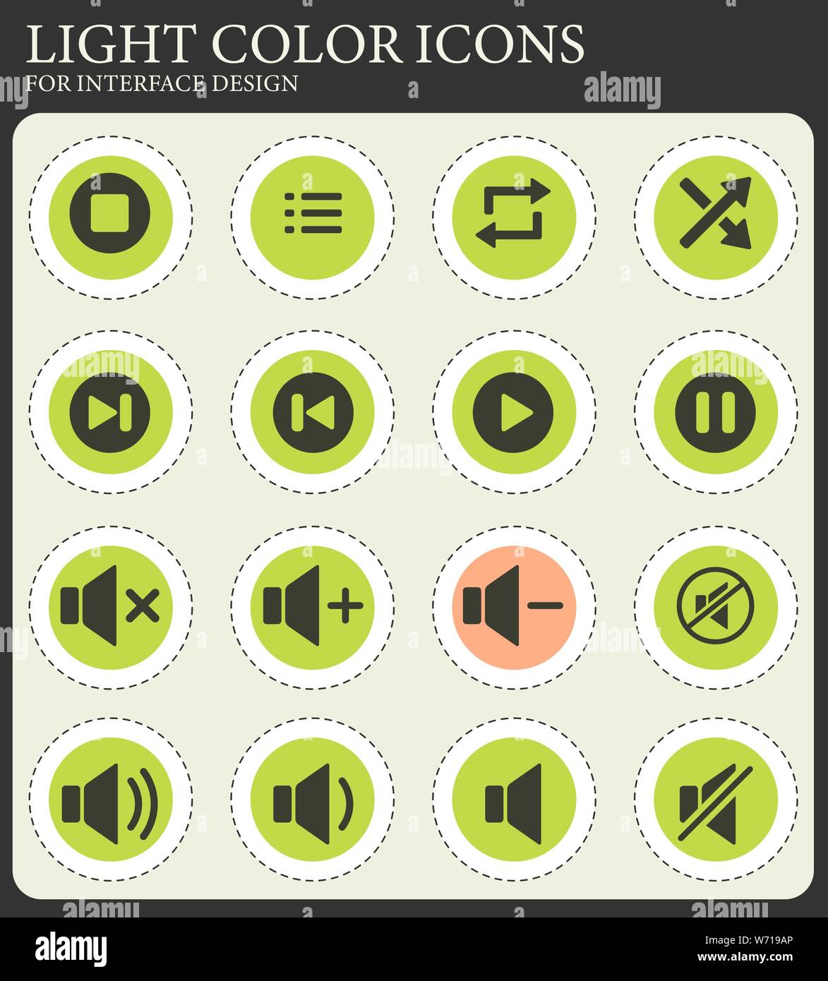 Media player simply symbol for web icons and user interface Stock ...