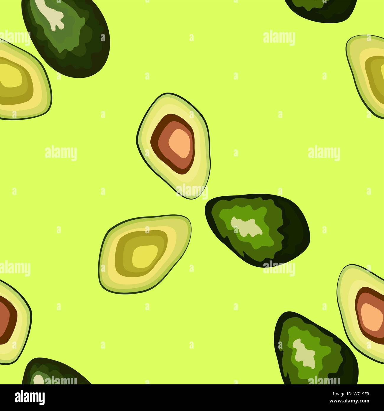 healthy food. Avocado print. Seamless pattern, print Stock Vector Image ...