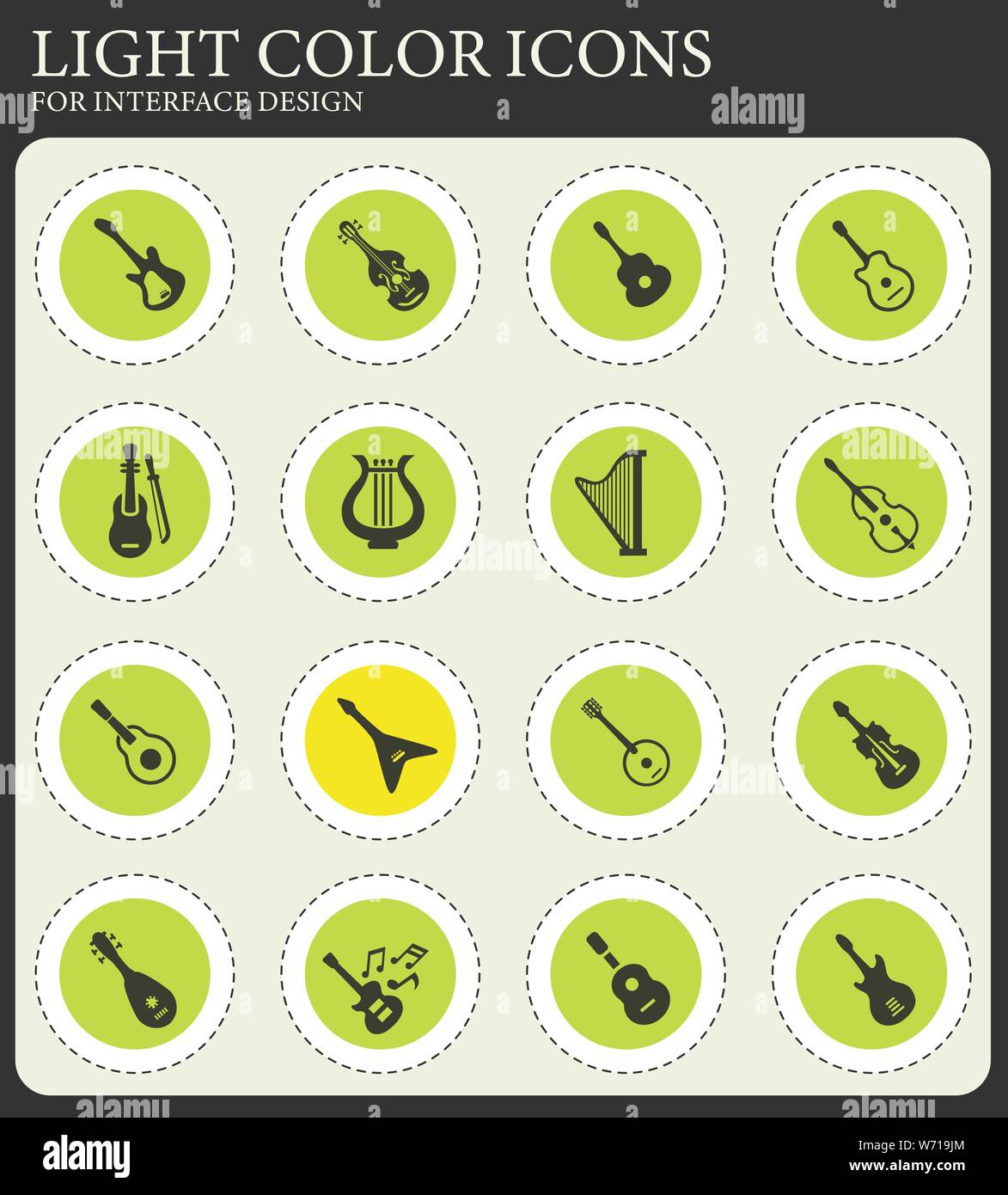 string instruments web icons for user interface design Stock Vector ...