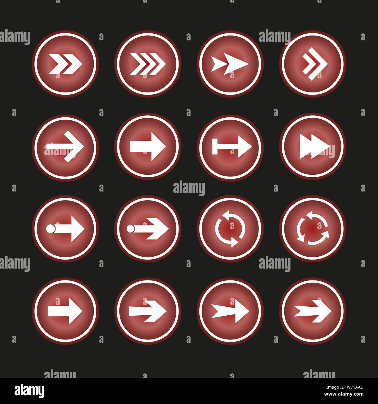 Vector illustration, flat design. Arrow icon set Stock Vector Image ...