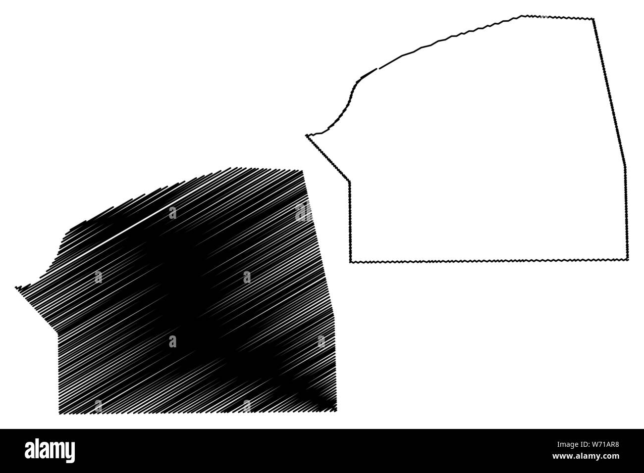 Bakool region (Federal Republic of Somalia, Horn of Africa) map vector ...