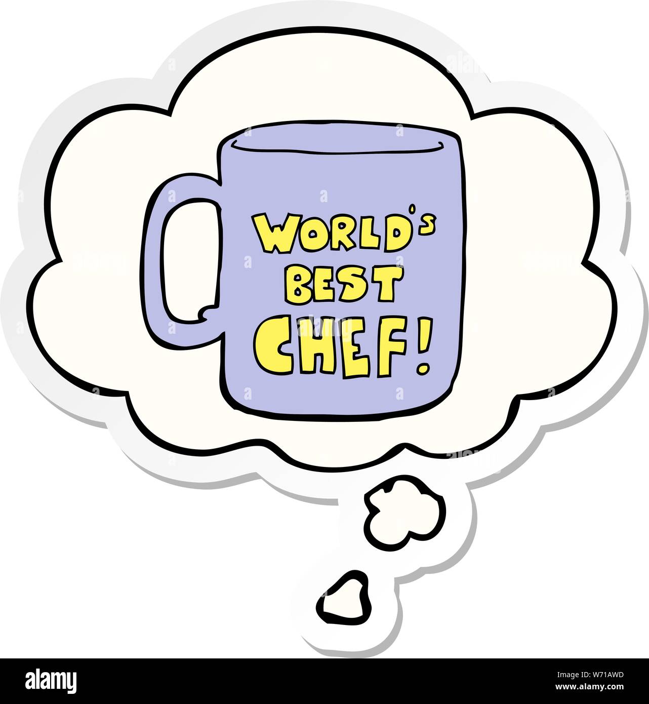 worlds best chef mug with thought bubble as a printed sticker Stock ...