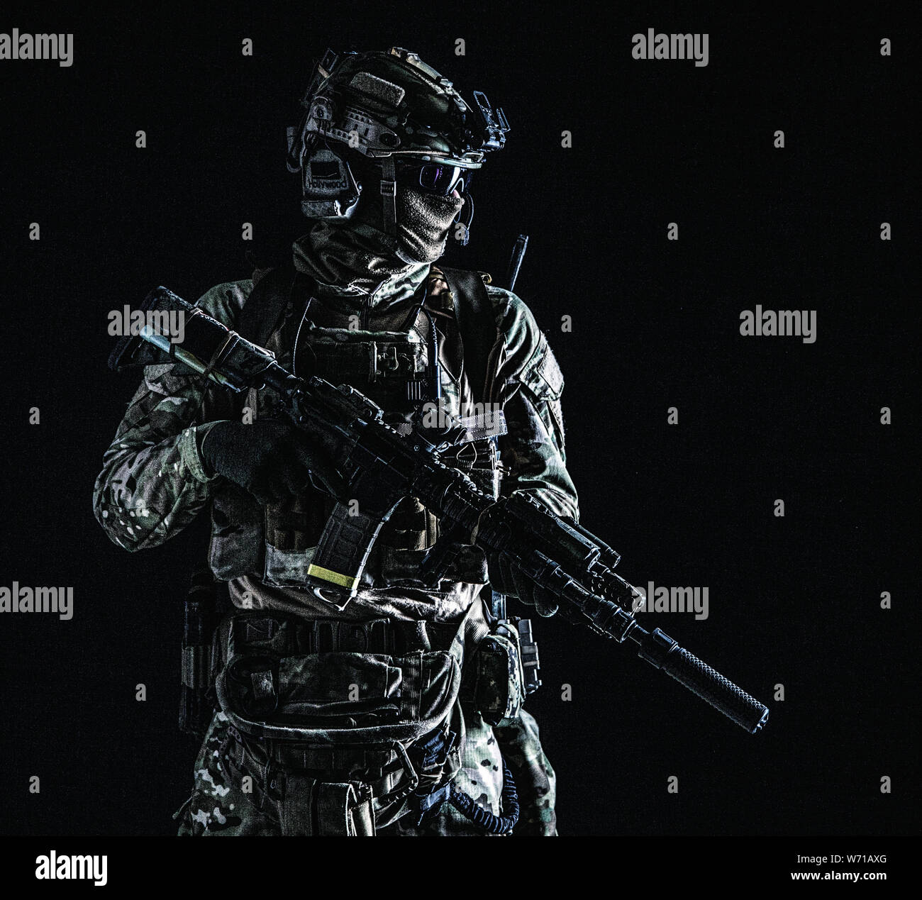 Marine rider with night vision goggles portrait Stock Photo - Alamy