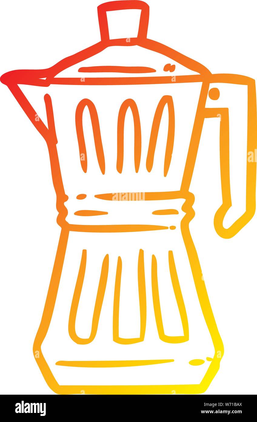 warm gradient line drawing of a espresso maker Stock Vector Image & Art ...