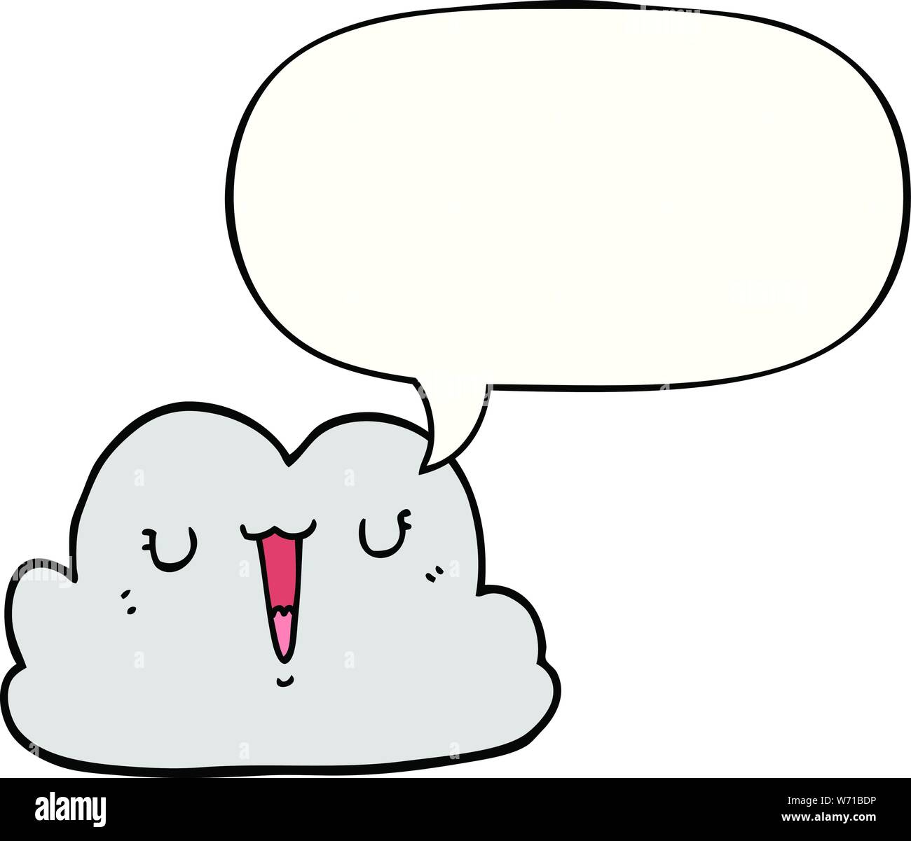 cute cartoon cloud with speech bubble Stock Vector Image & Art - Alamy