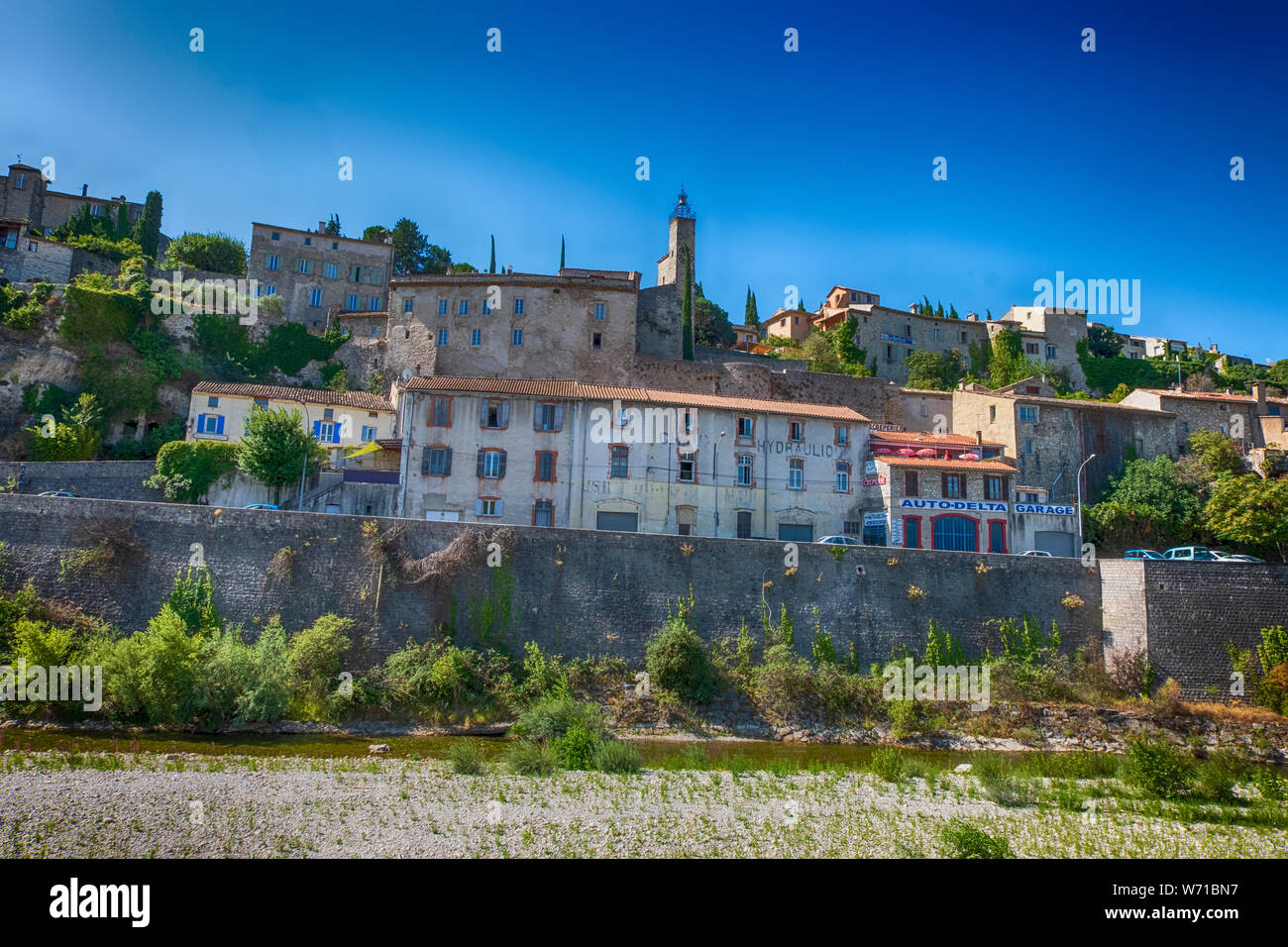 The old town in summer at Vaison la Romaine in Provence-Alpes-Cote d ...