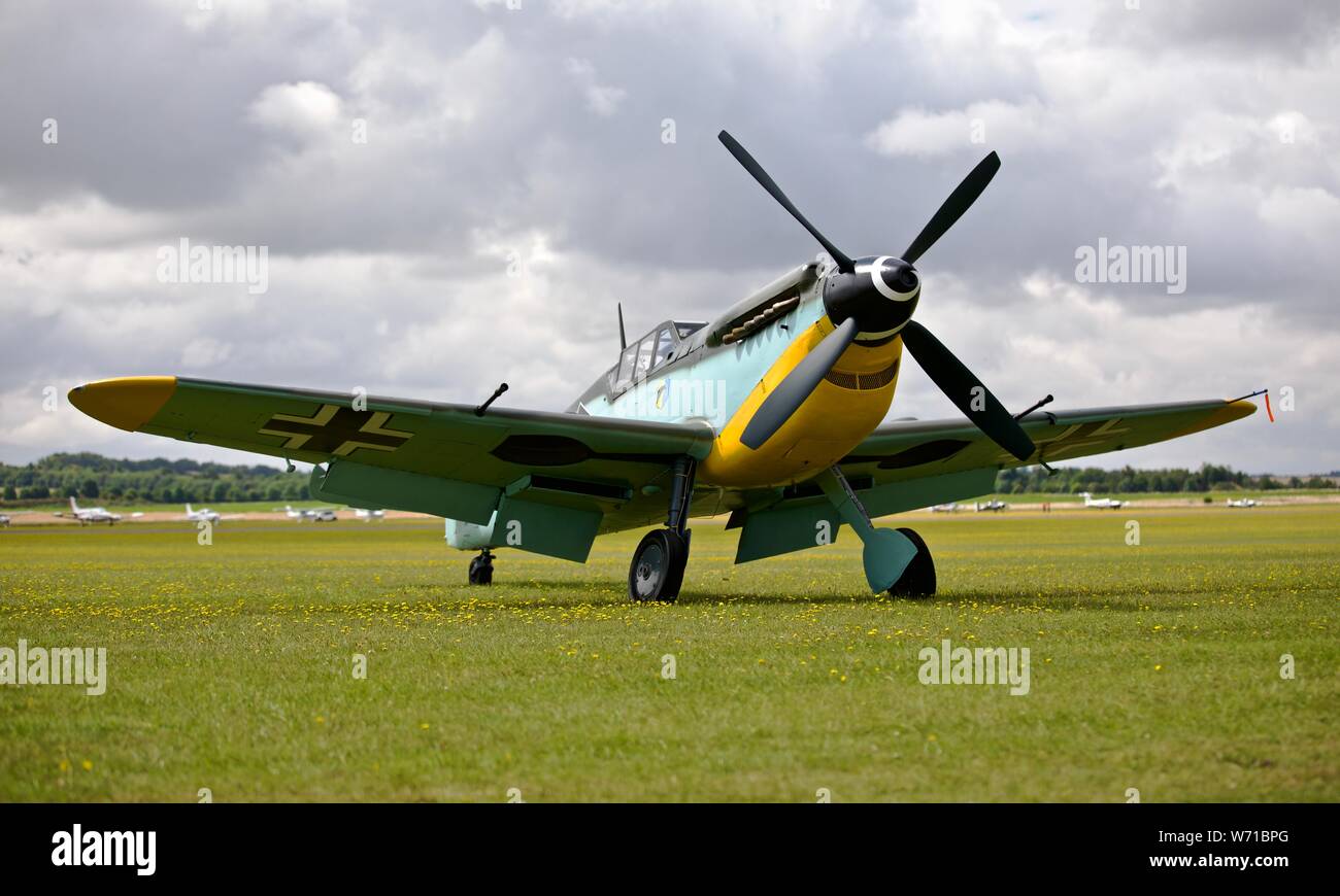 Hispano HA-1112-M1L Buchon ‘White 5’ (G-AWHR) on the flightline at the ...