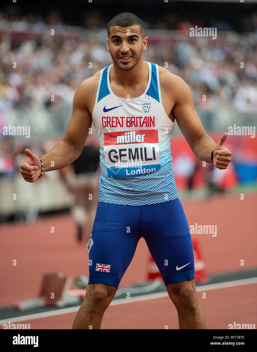 LONDON, ENGLAND - JULY 20: Adam Gemili (GBR) after competing in Men’s ...