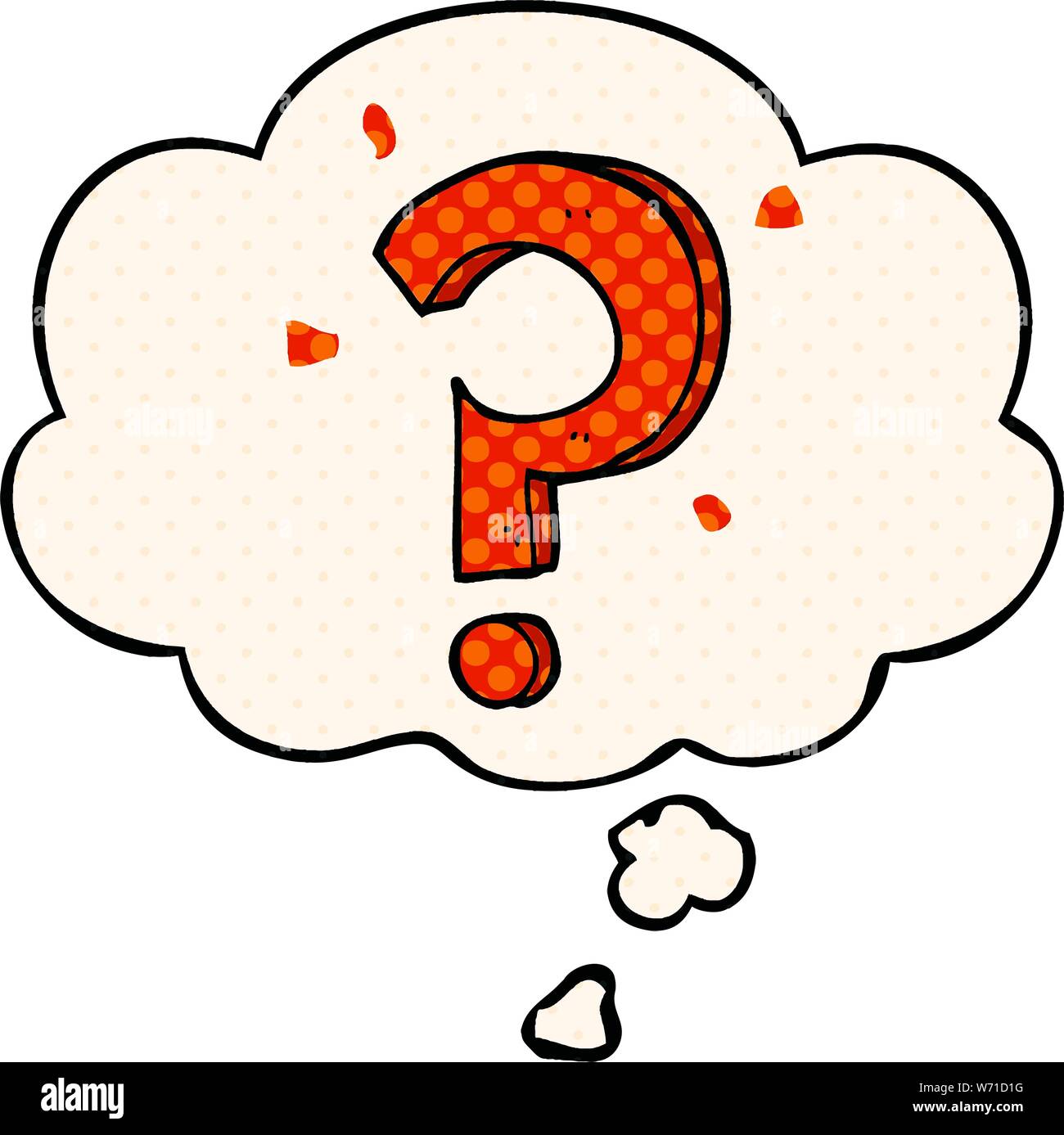 cartoon question mark with thought bubble in comic book style Stock ...