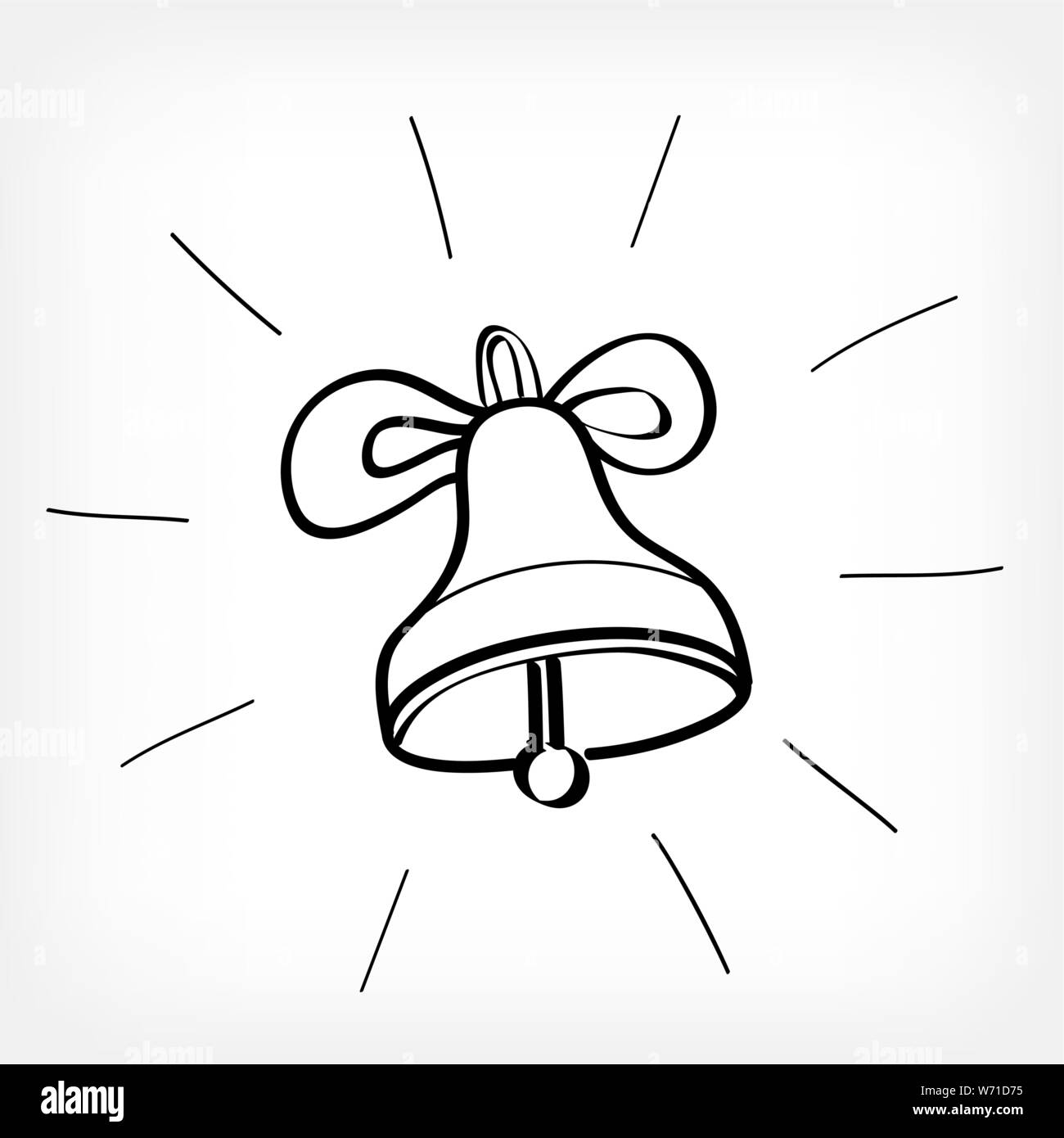 drawing school bell white background Stock Vector Image & Art - Alamy