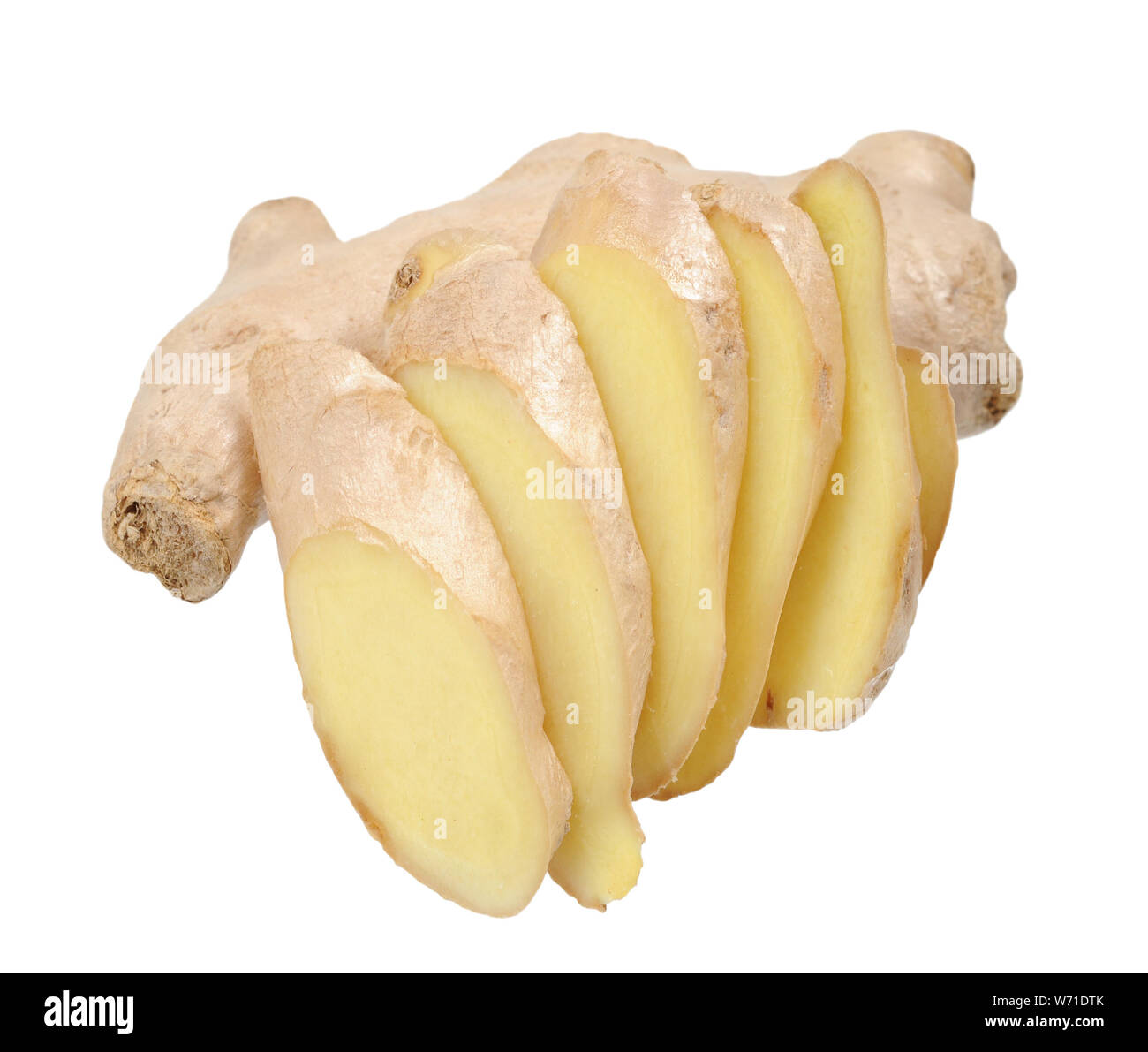 sliced fresh ginger isolated on white background Stock Photo - Alamy