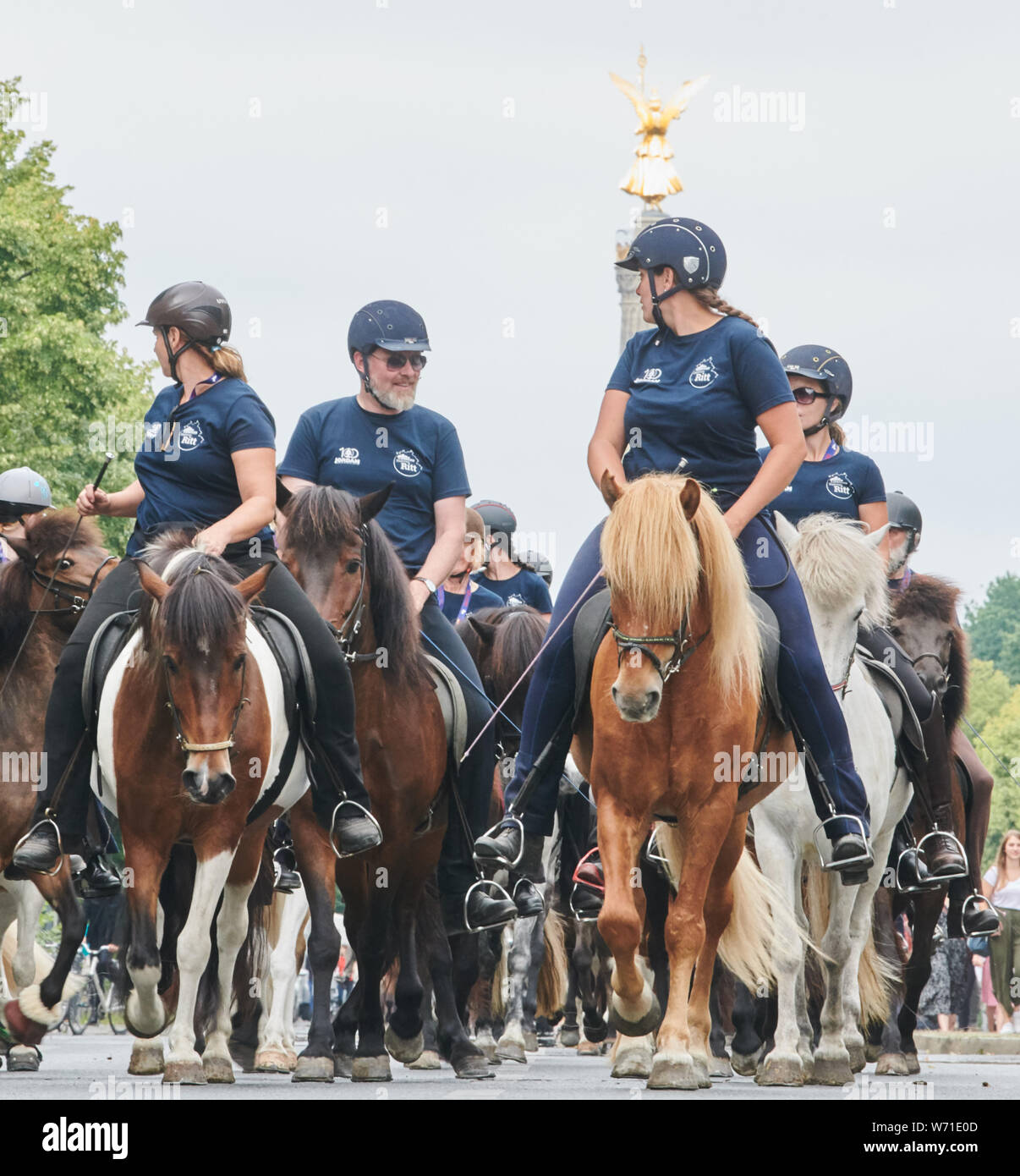 Berlin, Germany. 04th Aug, 2019. Riders ride their Icelandic horses on ...
