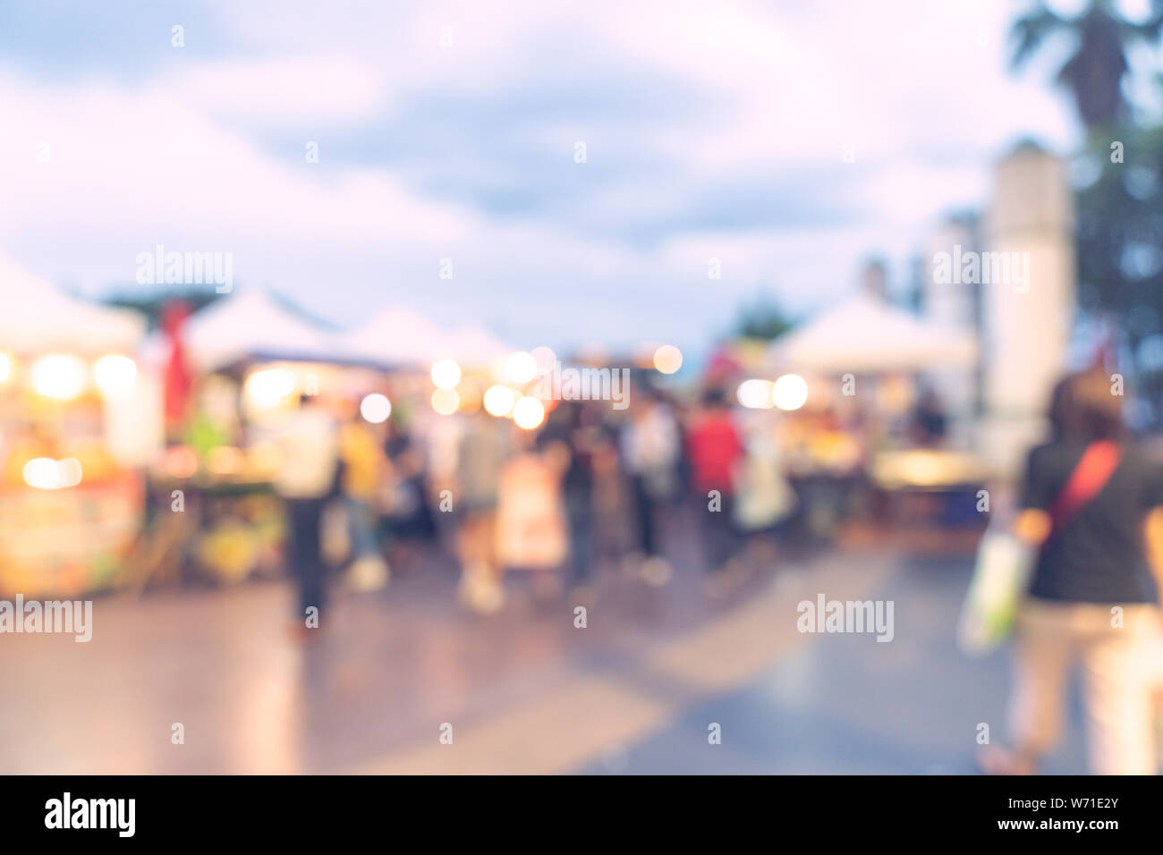 Abstract blur background in night market at shopping mall for ...