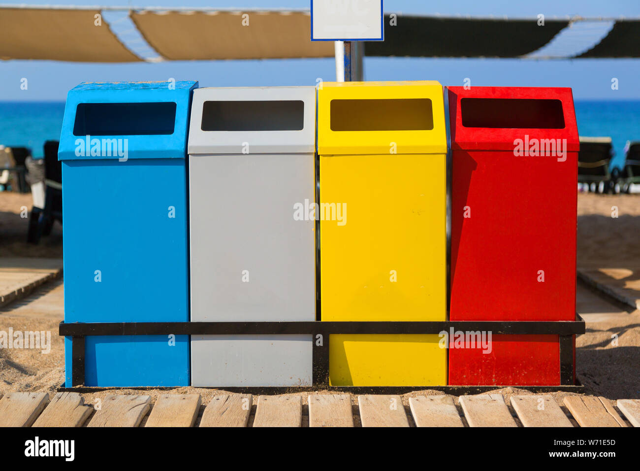 Different Color Containers Garbage Recycling High Resolution Stock ...