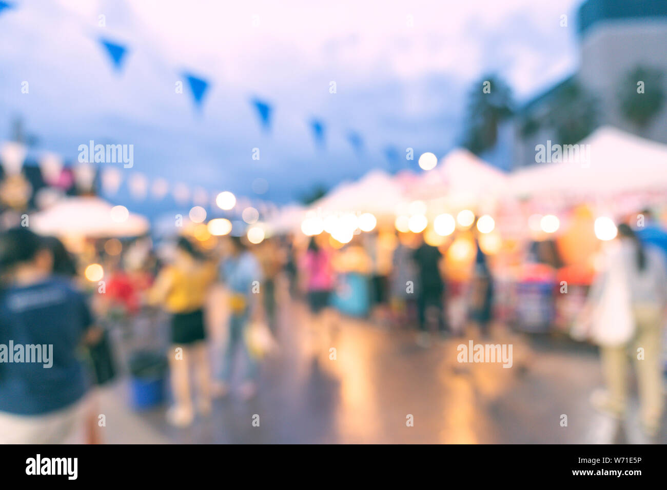 Abstract blur background in night market at shopping mall for ...
