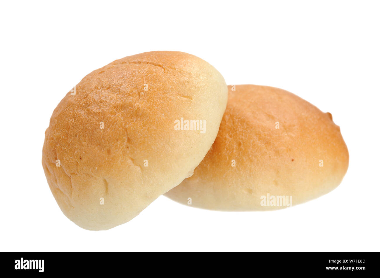 two round breads isolated on white Stock Photo - Alamy