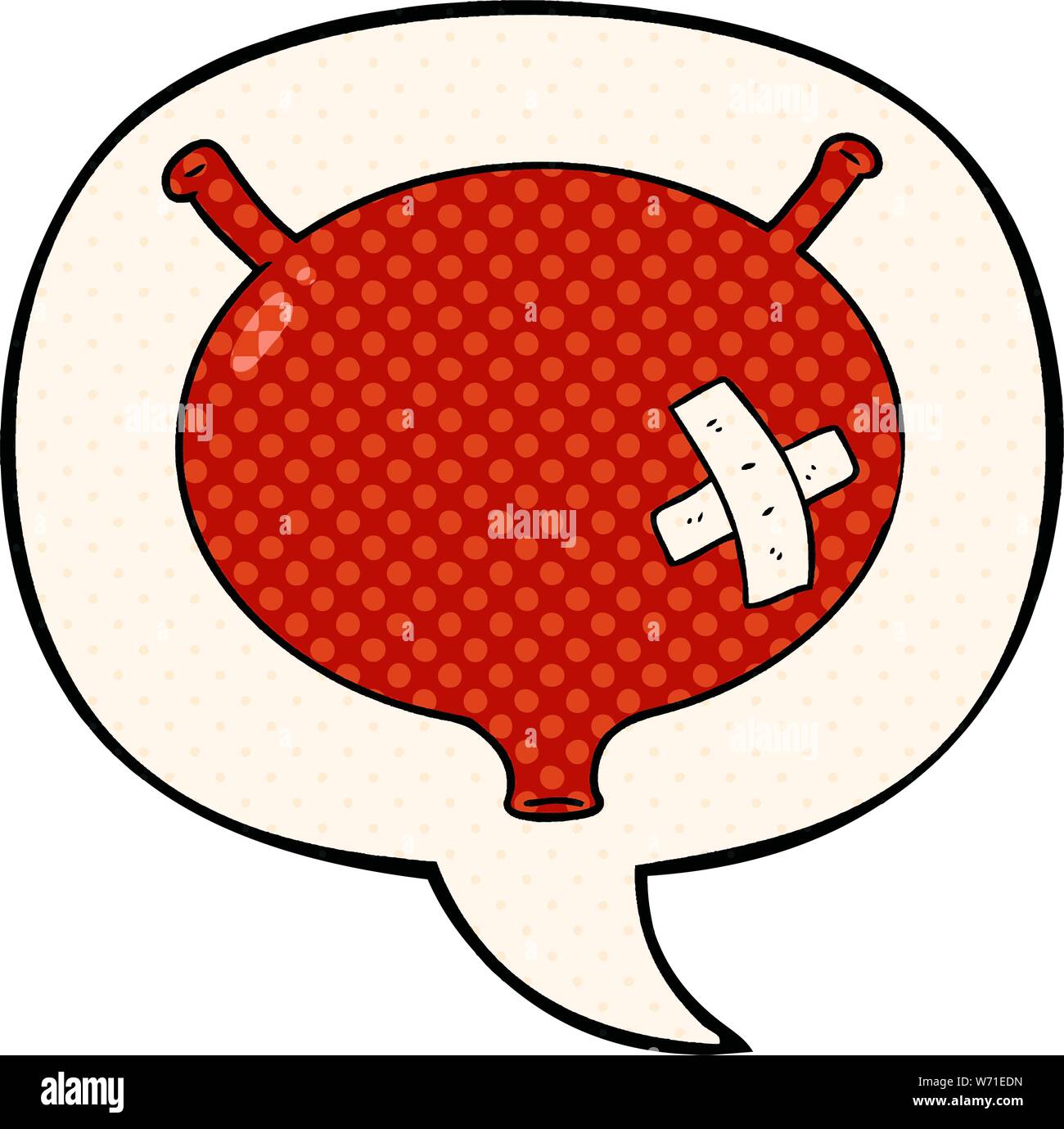 cartoon bladder with speech bubble in comic book style Stock Vector ...