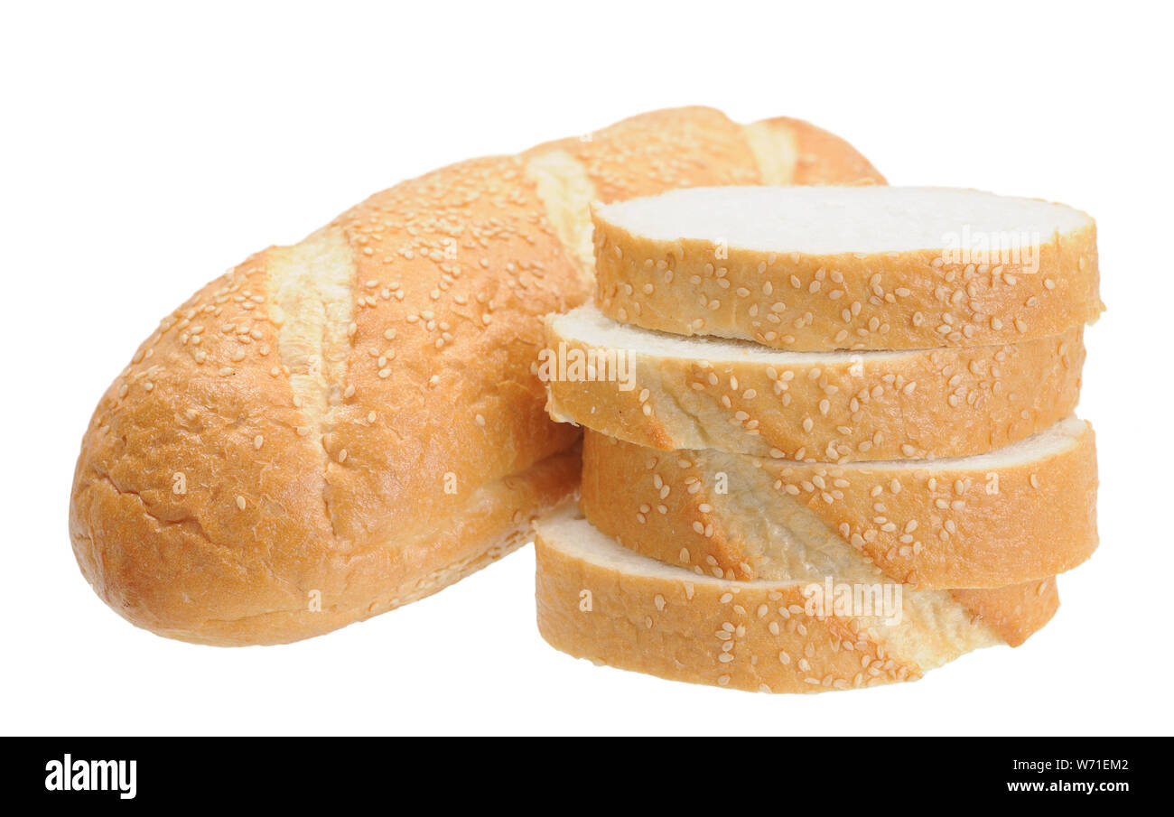 Vienna bread slice isolated on white Stock Photo - Alamy