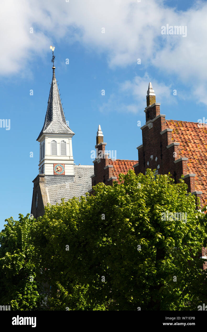 Monumenal buildings in historic Dutch city Sloten, Friesland Stock ...