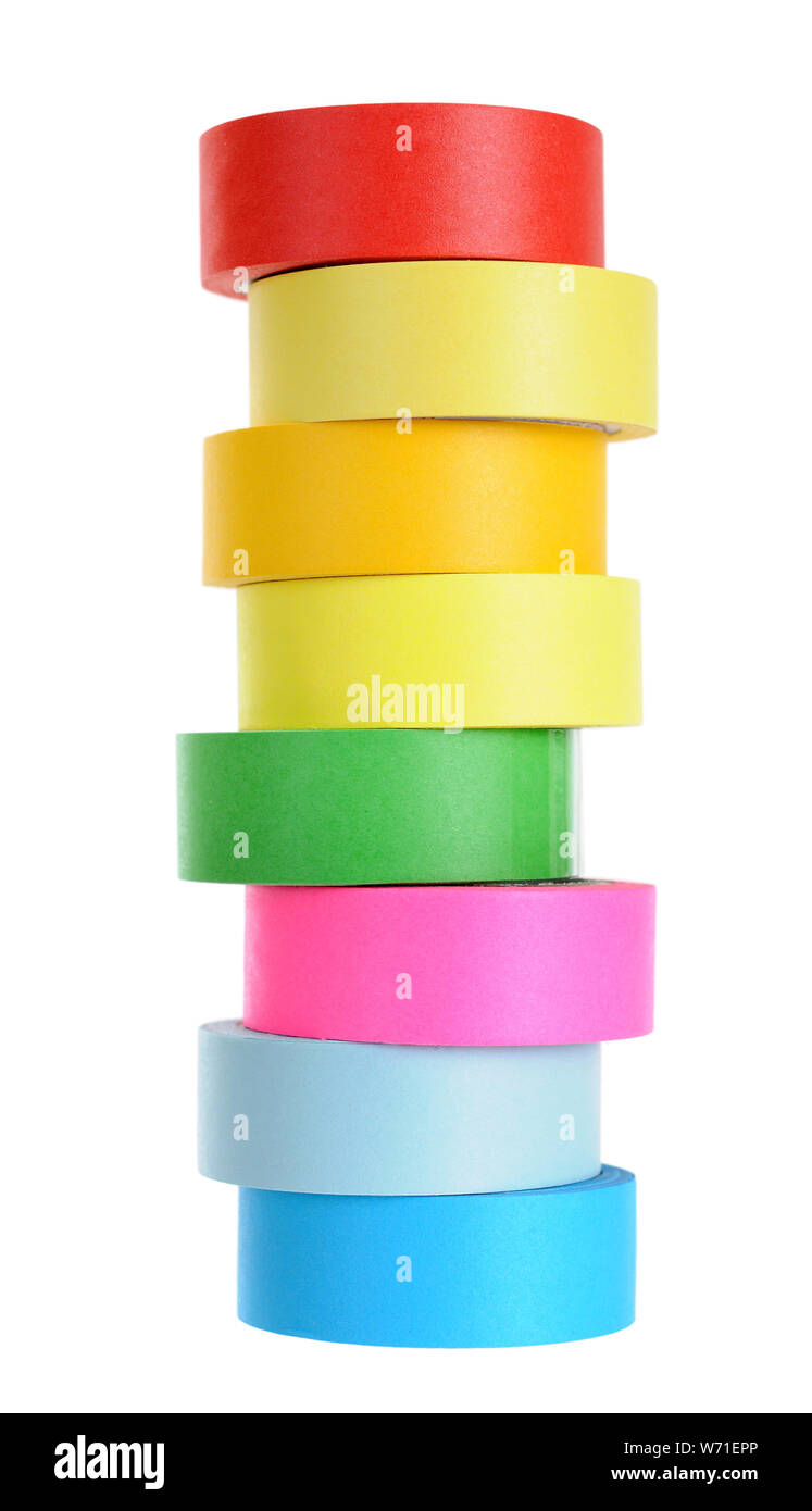 colorful tape roll isolated on white background Stock Photo - Alamy