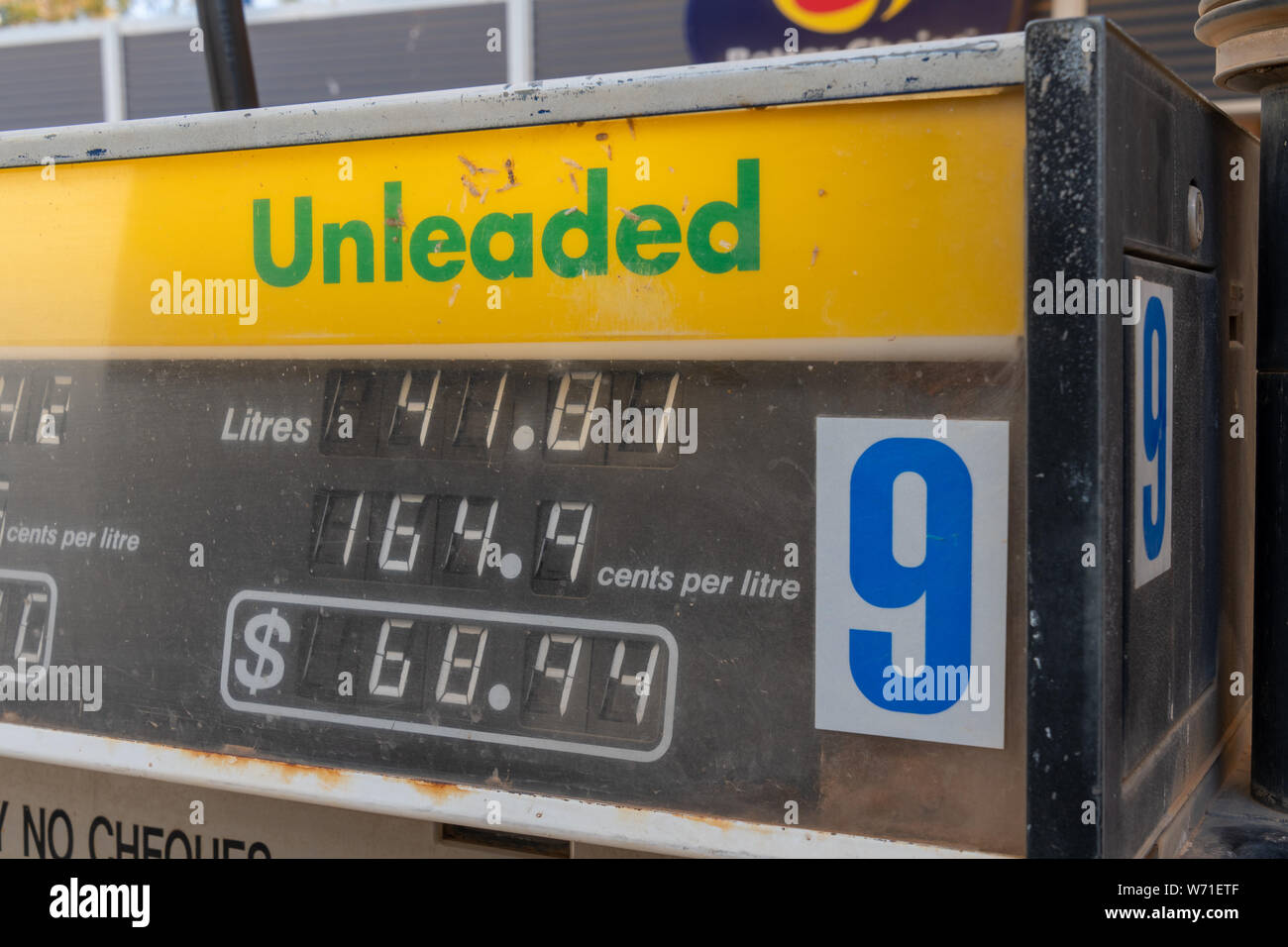 Old and dirty gasoline pump in the Australian Bush region Stock Photo ...