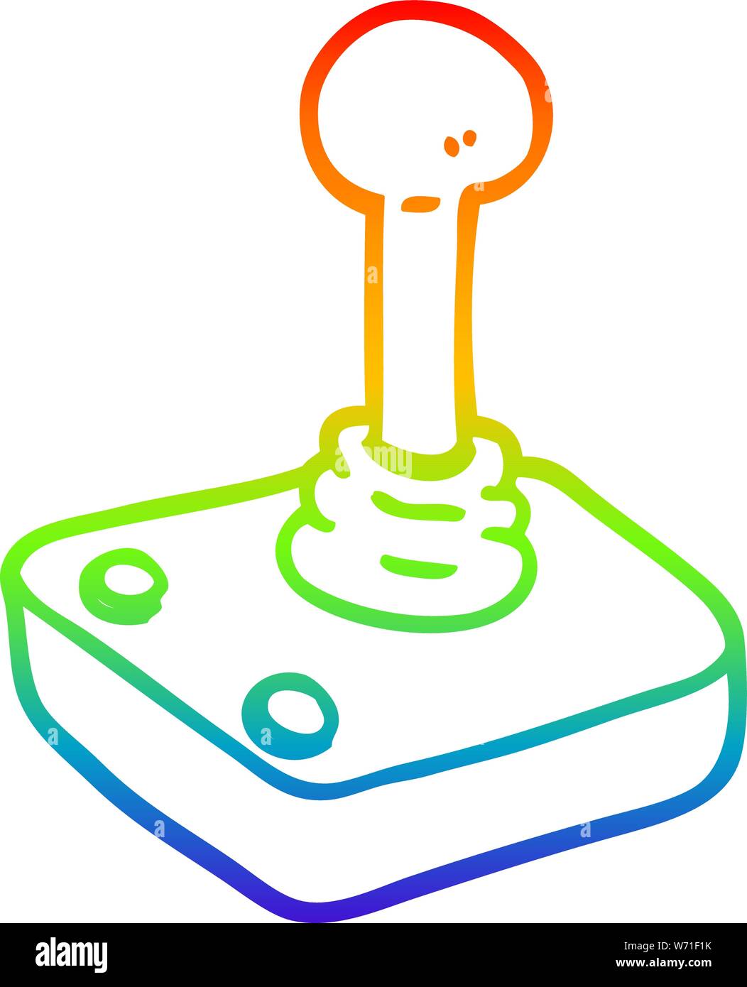 rainbow gradient line drawing of a cartoon joystick Stock Vector Image ...