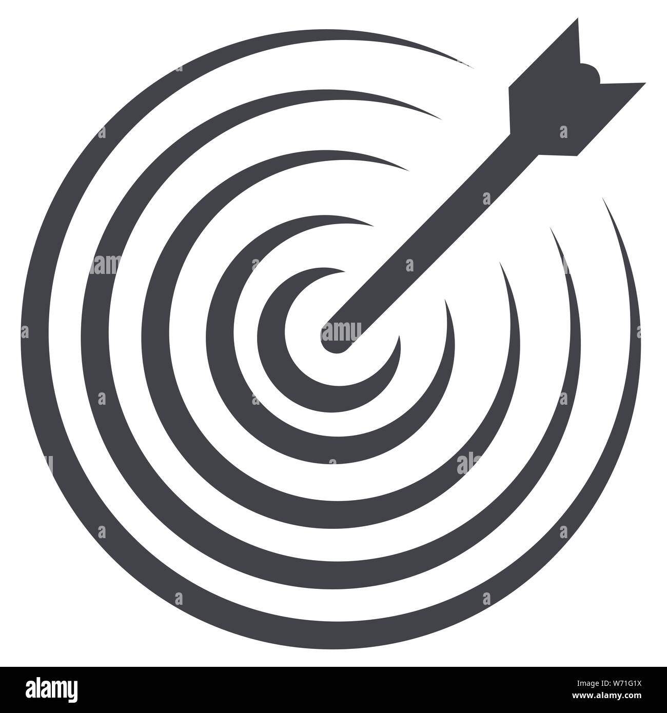 Business concept illustration, Target with an arrow, hit the target ...